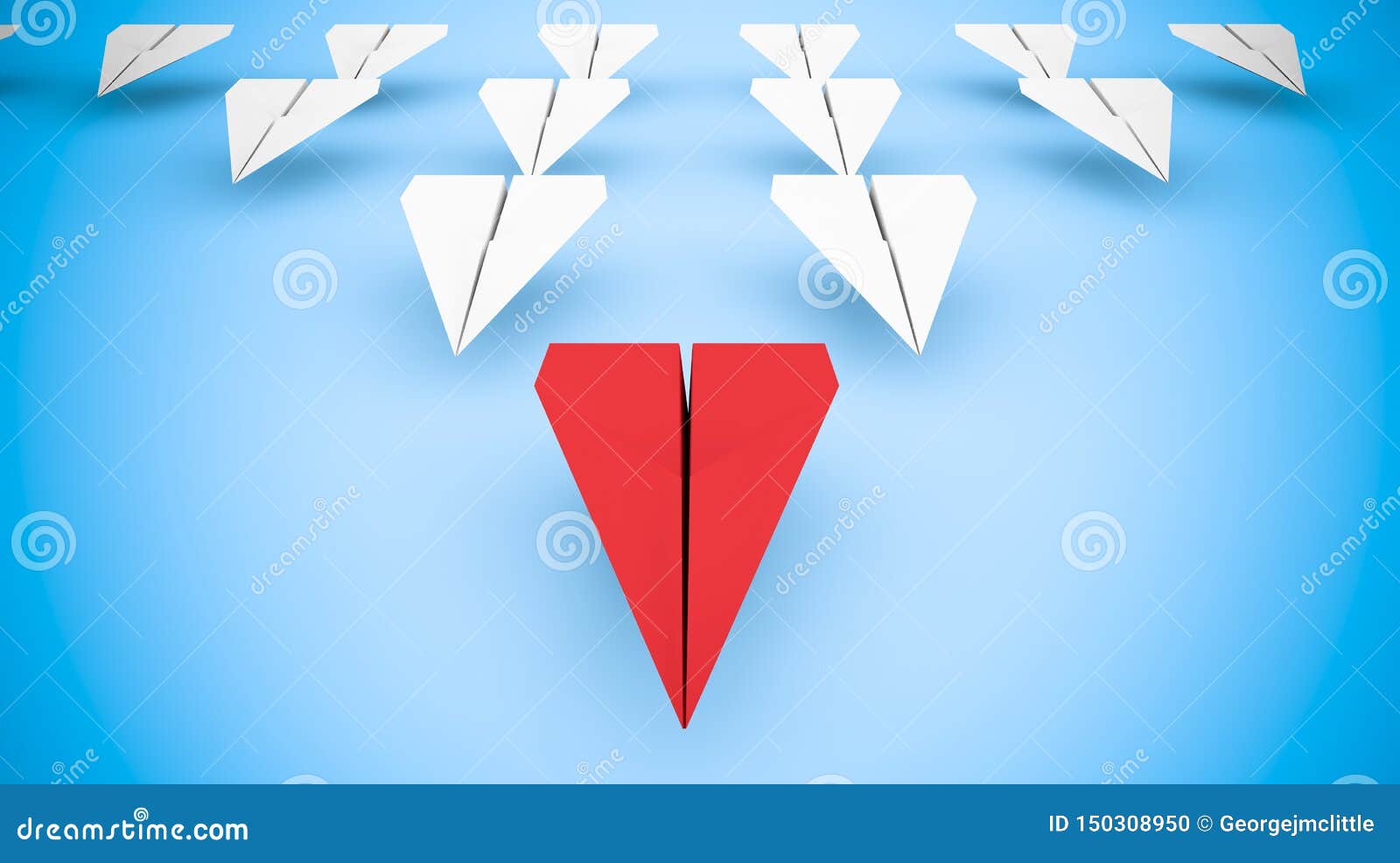 Leading Concept with Paper Airplanes Stock Illustration - Illustration ...