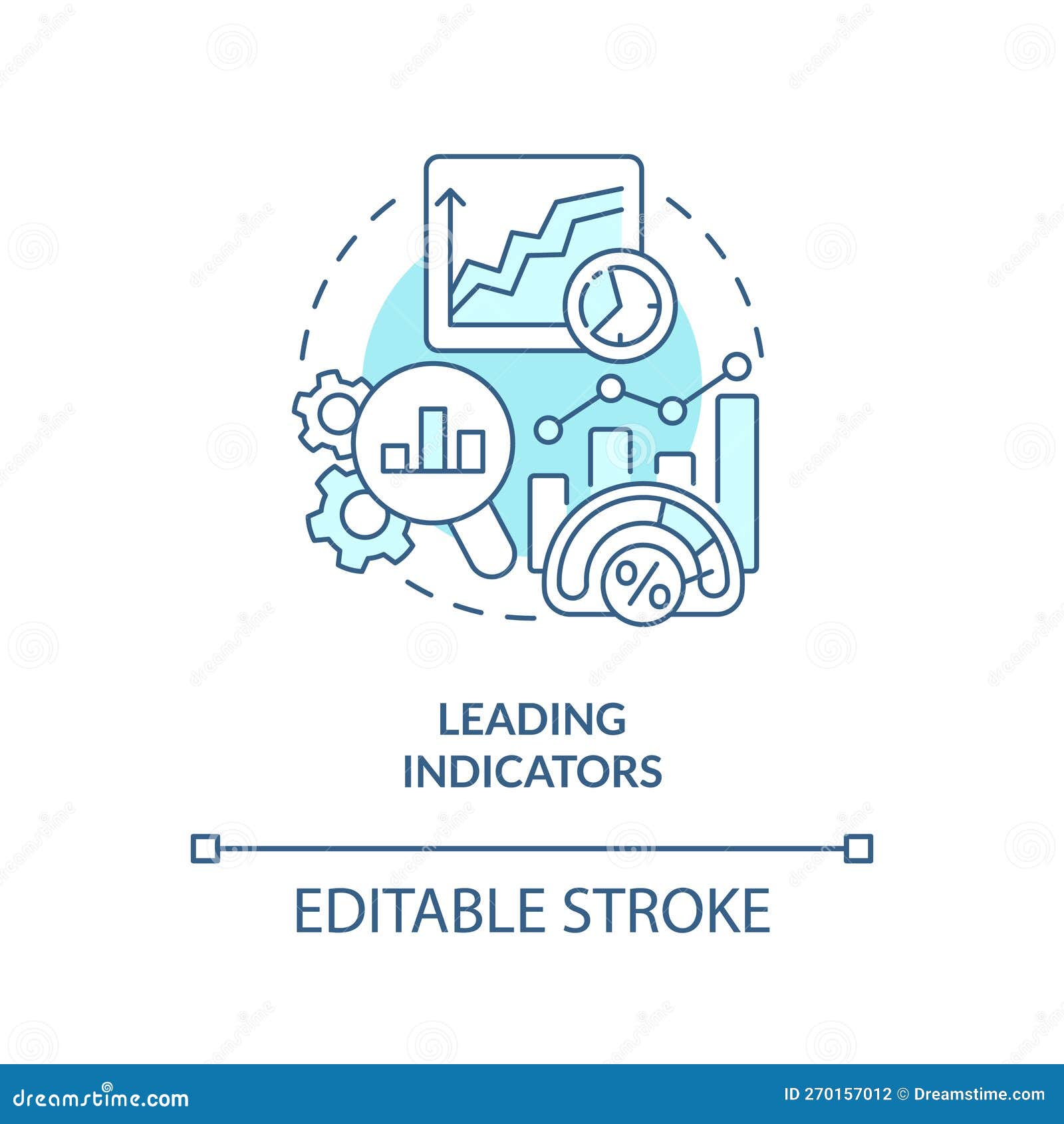 Leading Indicators Turquoise Concept Icon Stock Vector - Illustration ...