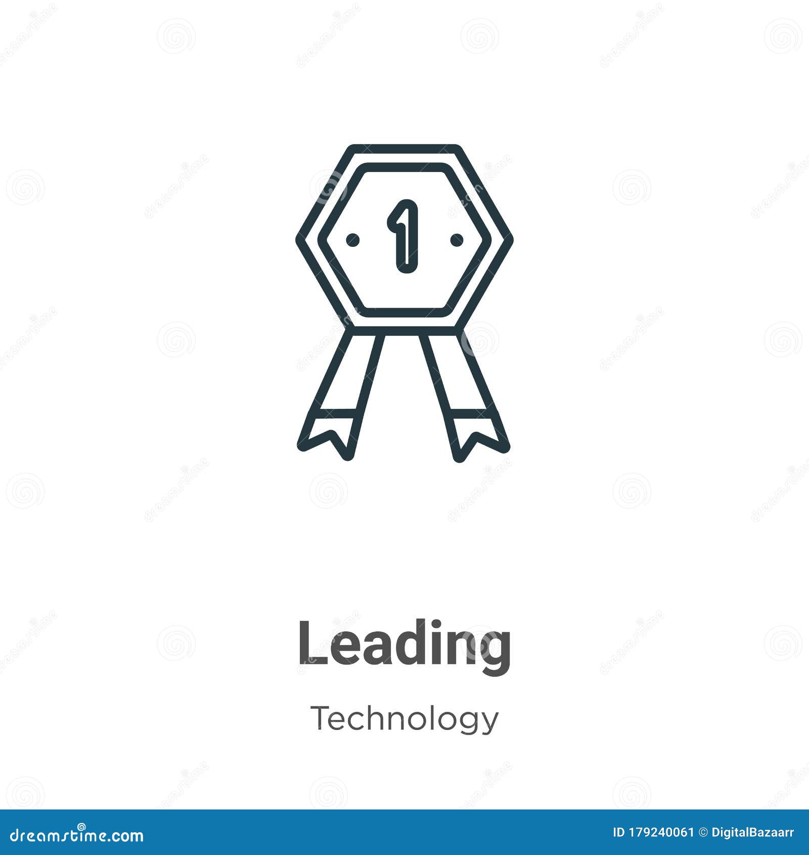 Leading Outline Vector Icon. Thin Line Black Leading Icon, Flat Vector ...