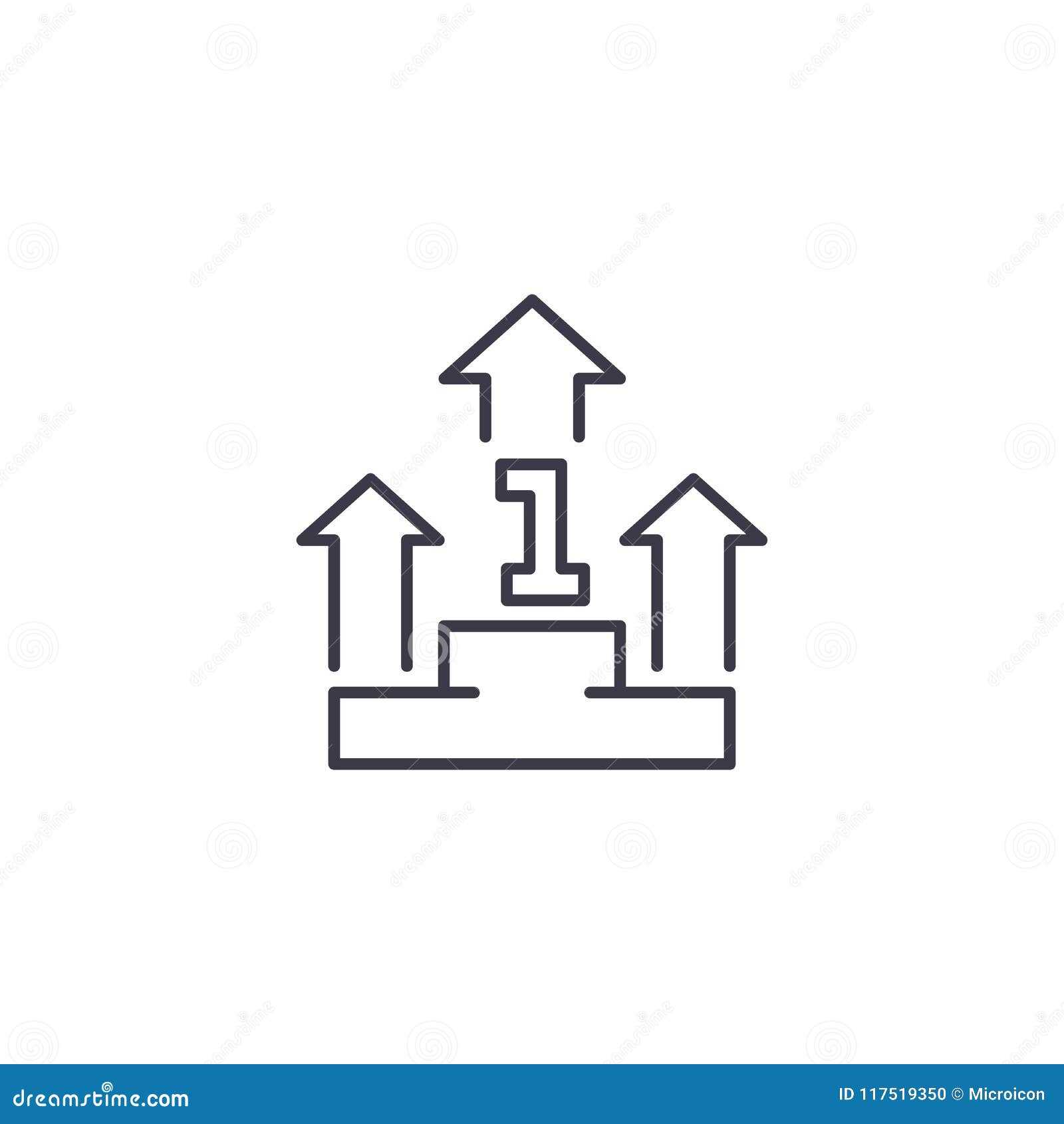Leading Position Linear Icon Concept Leading Position Line Vector Sign