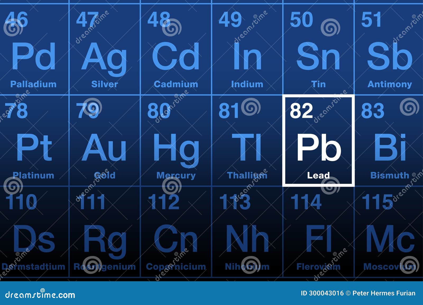 Lead Periodic Table Of The Elements Vector Illustration Eps 10 ...