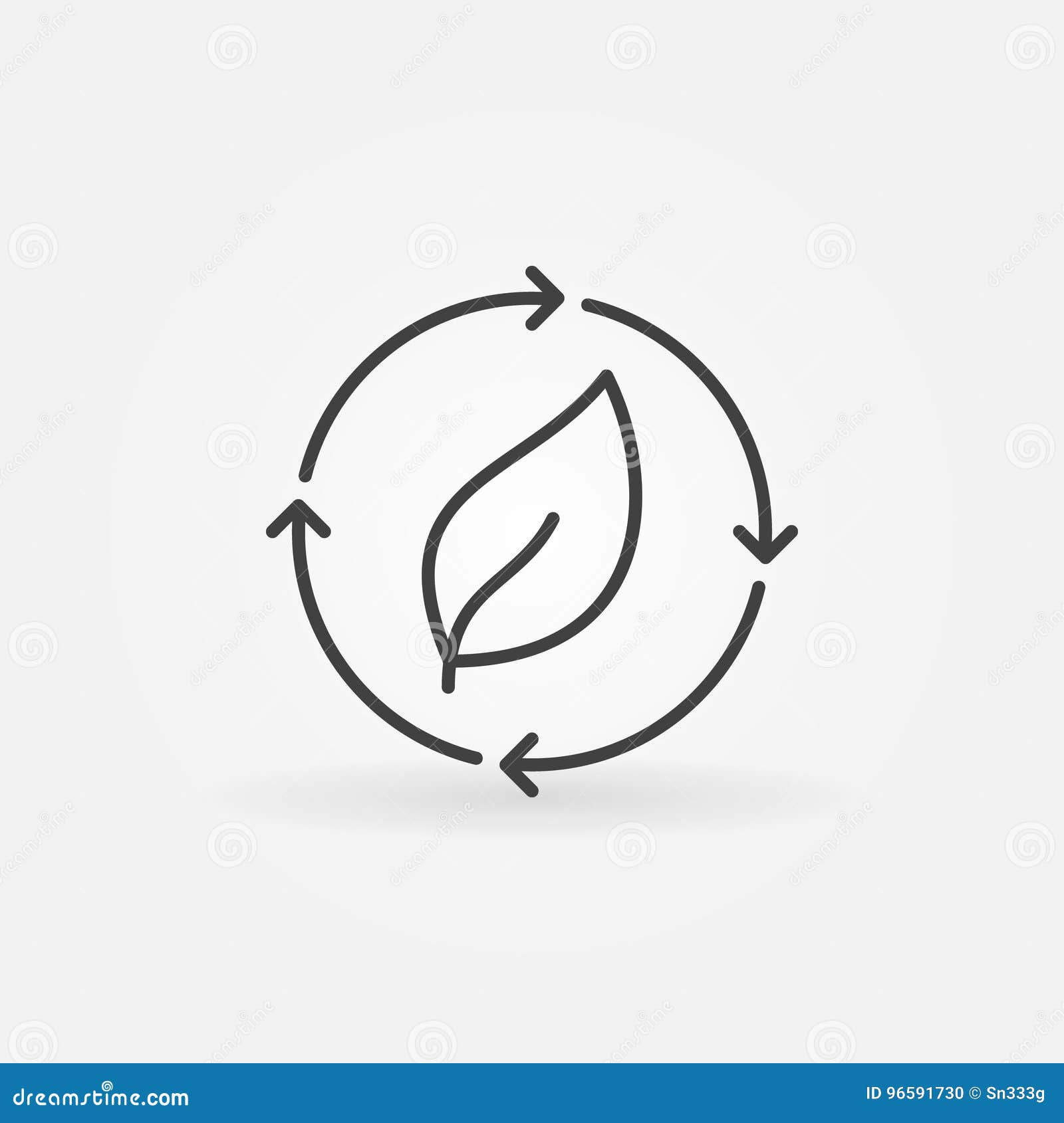 Leaf in arrows icon stock vector. Illustration of grow - 96591730