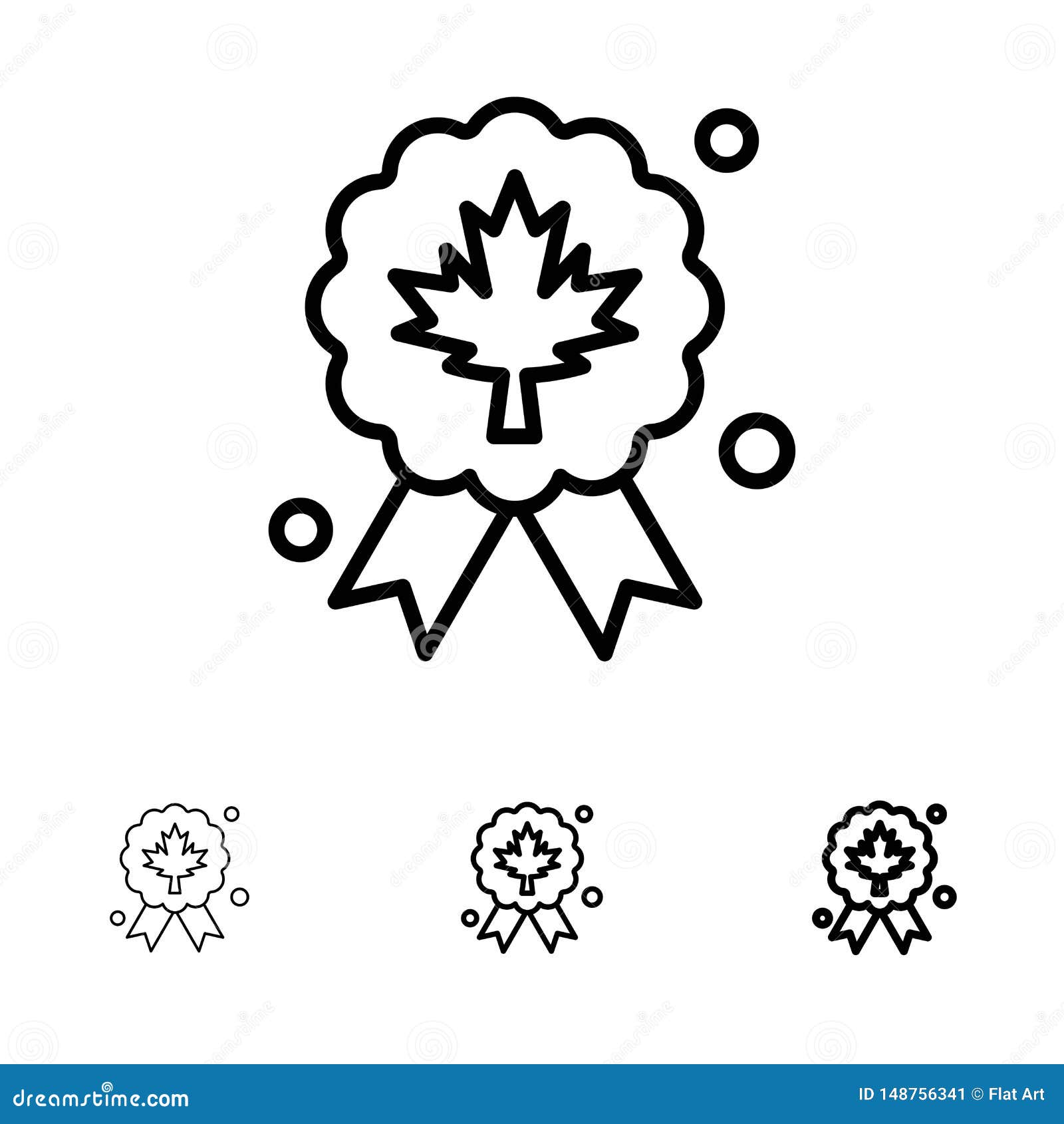 Leaf, Award, Badge, Quality Bold and Thin Black Line Icon Set Stock ...