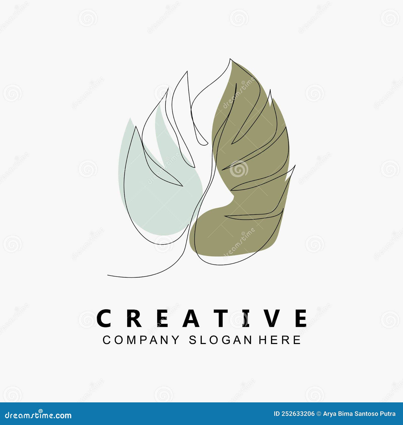 Leaf Background Logo Design, Vector Art Icons, in Pastel Colors Stock ...