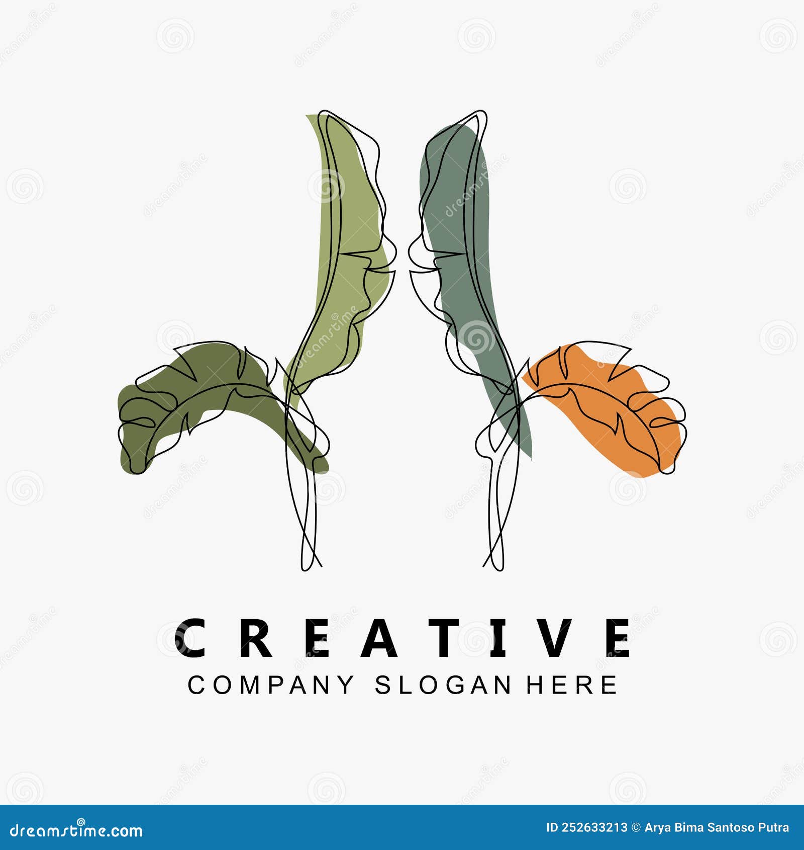 Leaf Background Logo Design, Vector Art Icons, in Pastel Colors Stock ...