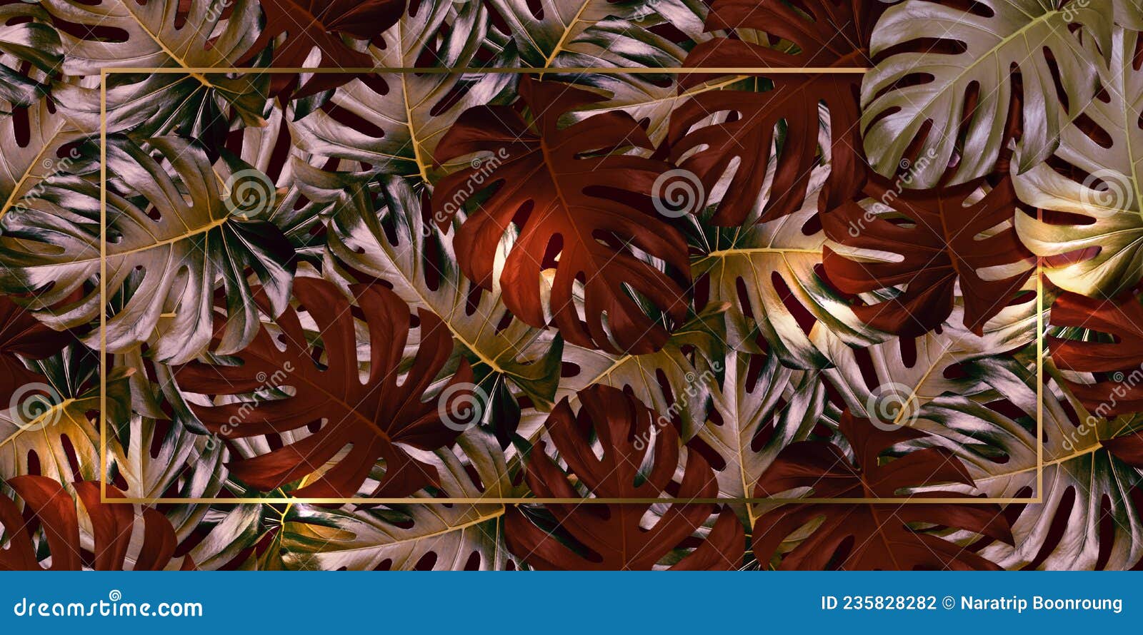 Leaf Background Text Frame Natural Background 3D Illustration Stock ...