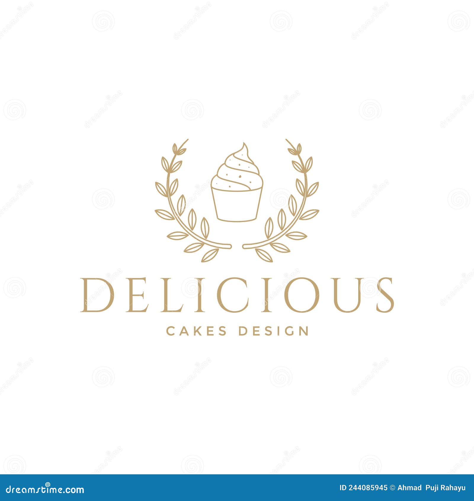 Leaf Badge with Ice Cake Logo Design, Vector Graphic Symbol Icon ...