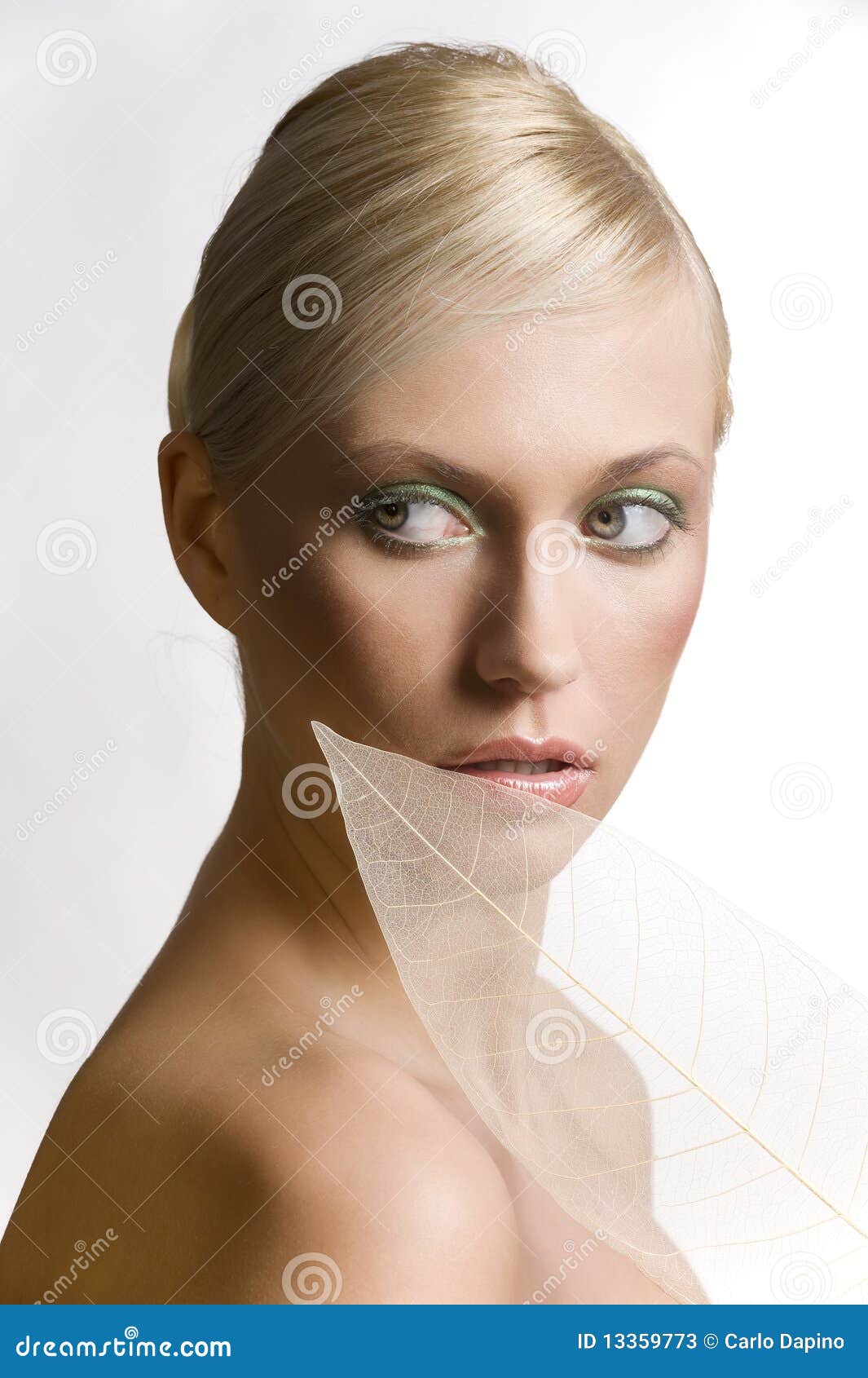 The leaf and beauty stock image. Image of hairstyle, cute - 13359773