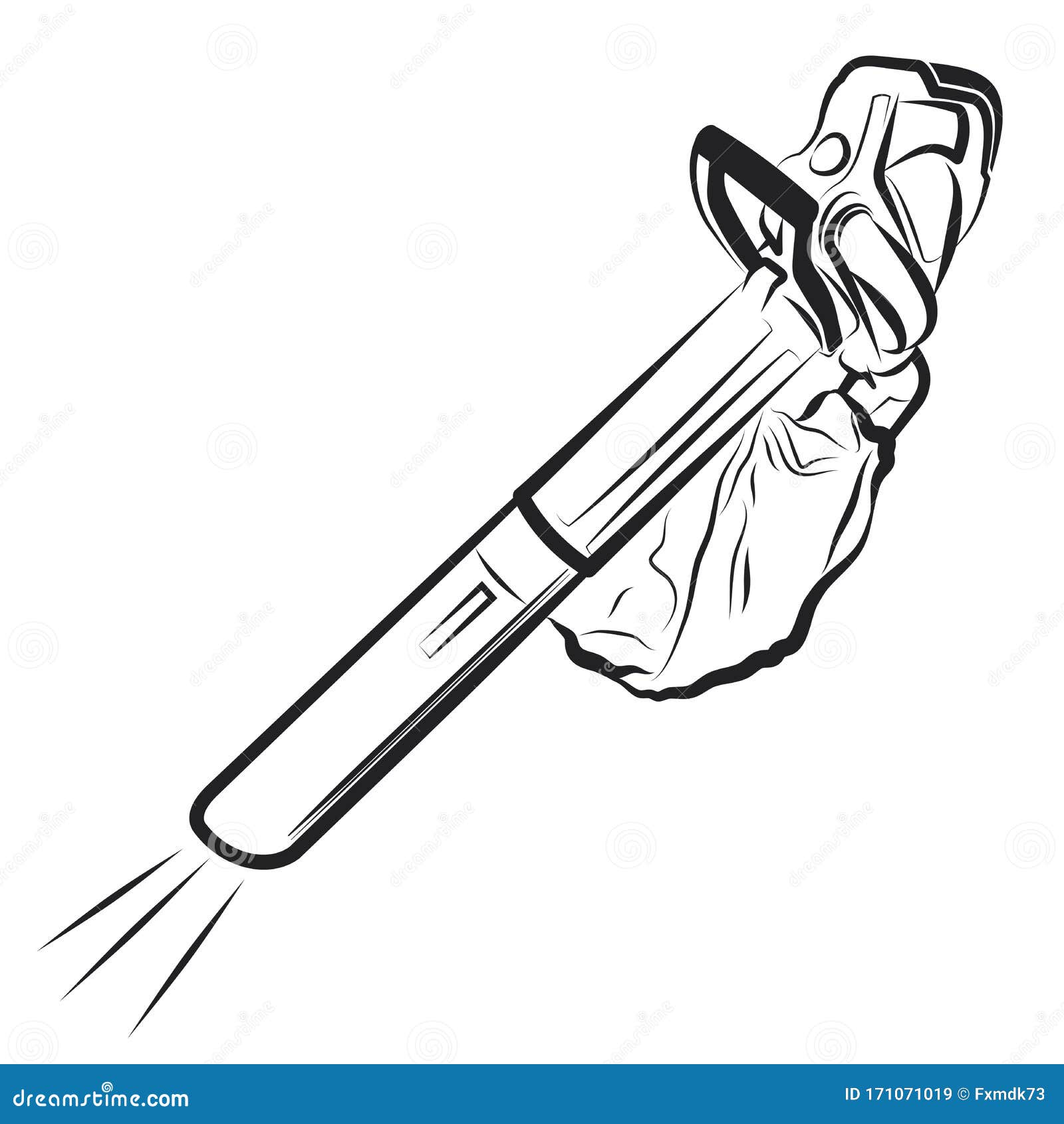 Leaf Blower on a White Background. Stock Vector - Illustration of power ...