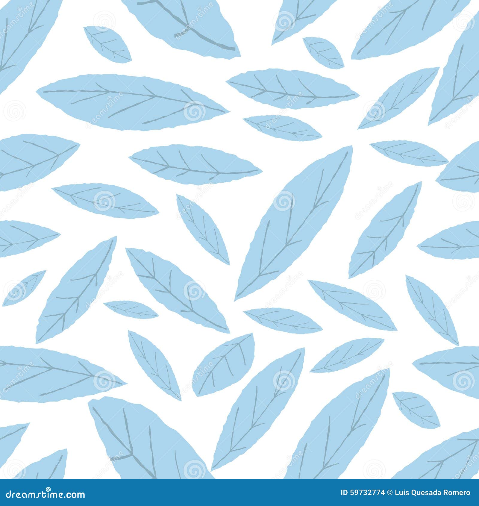 Leaf Blue Pattern stock vector. Illustration of decoration - 59732774