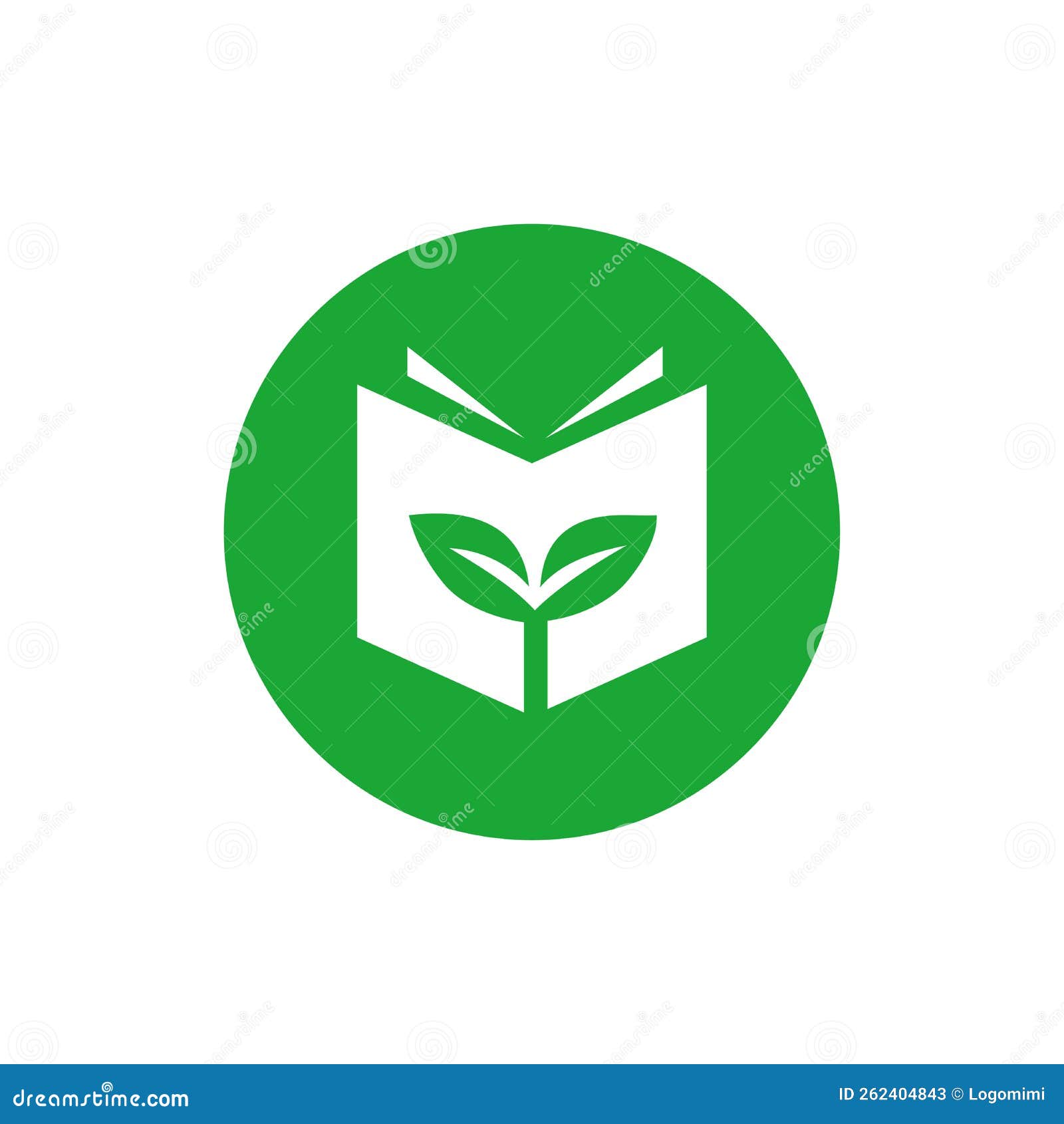 Leaf Book Logo Template, Eco Book Icon, Abstract Organic Book Logo ...