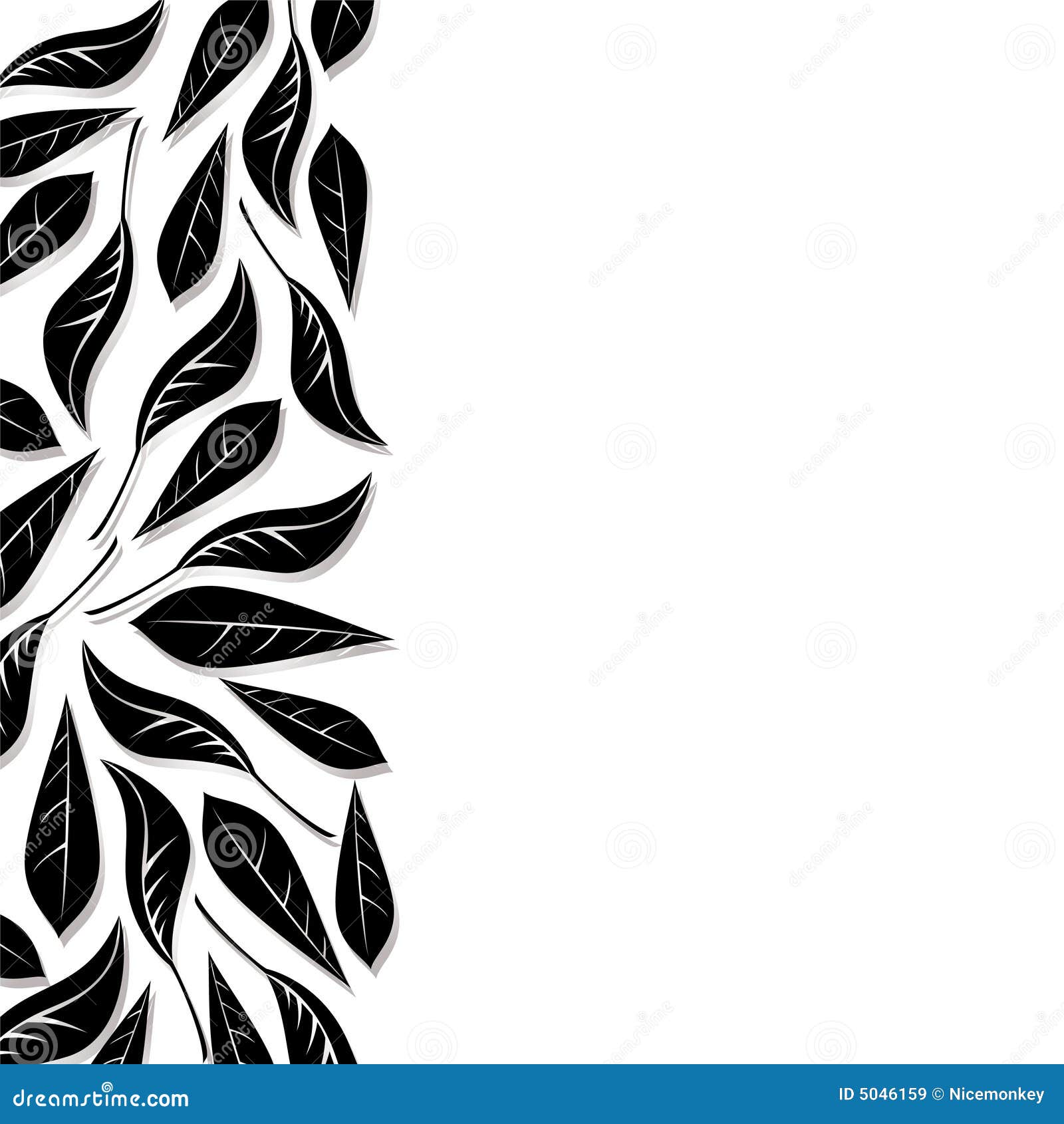 Leaf border stock vector. Illustration of flores, floral - 5046159