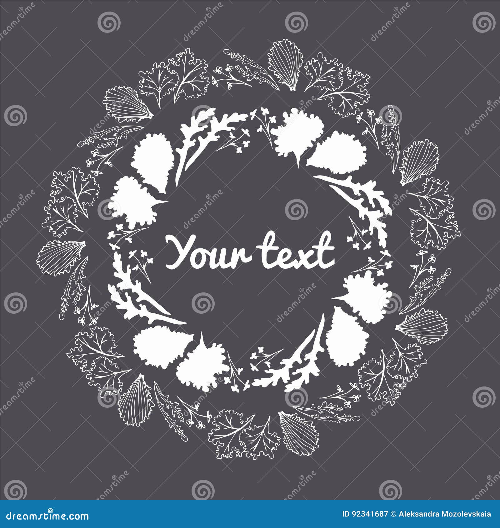 Leaf Border and Circle Frame. Stock Vector - Illustration of repetition ...