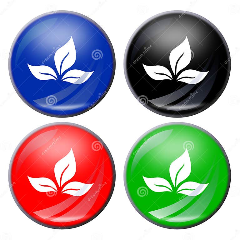 Leaf button stock illustration. Illustration of simple - 5198417