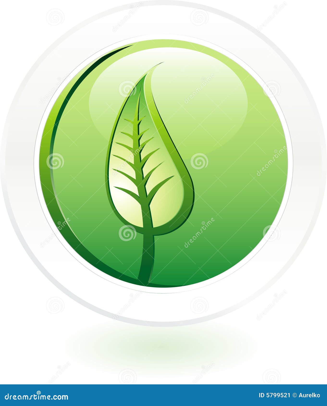 Leaf button stock vector. Illustration of earth, clip - 5799521