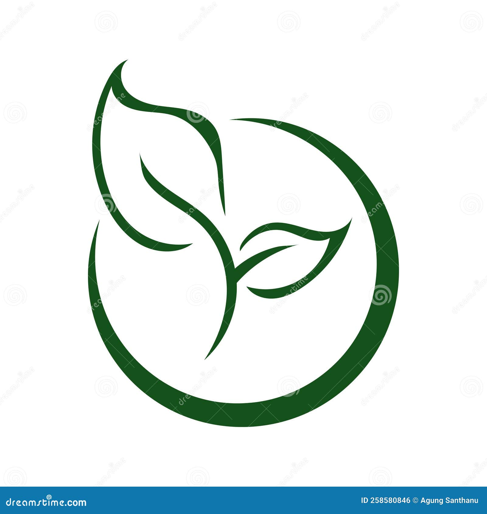 Various Shapes of Green Leaves of Trees and Plants Logo Vector Icon ...