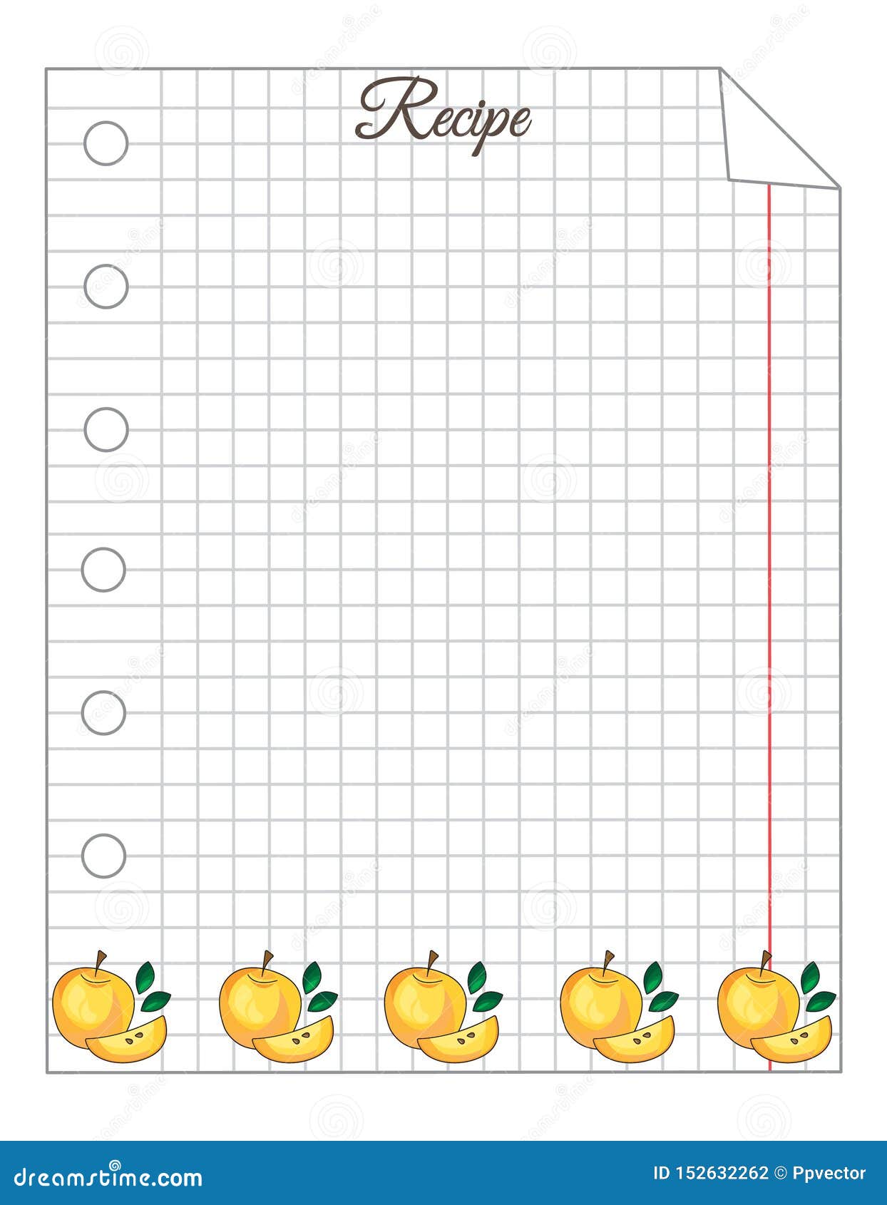 Leaf in a Cage. a Sheet of Notepad. Note Paper. Paper for Recipes Stock ...