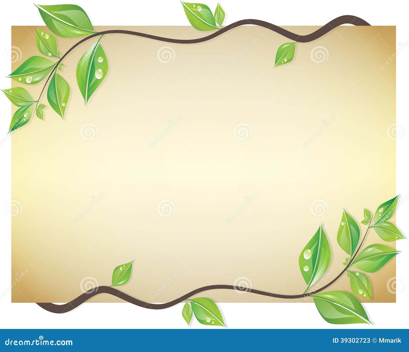 Leaf card stock vector. Illustration of fresh, card, border - 39302723