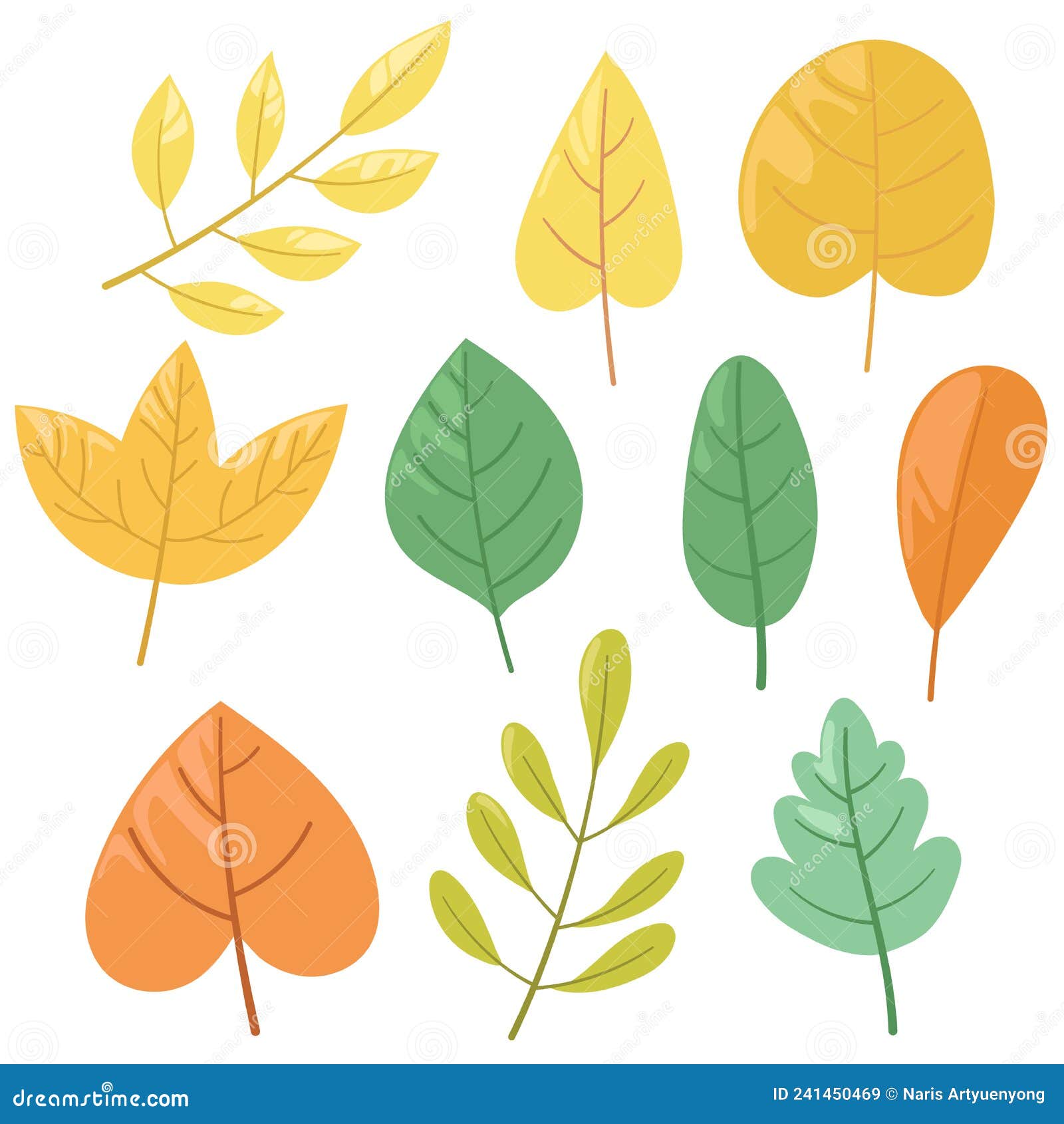 Leaf cartoon in flat style stock vector. Illustration of flower - 241450469