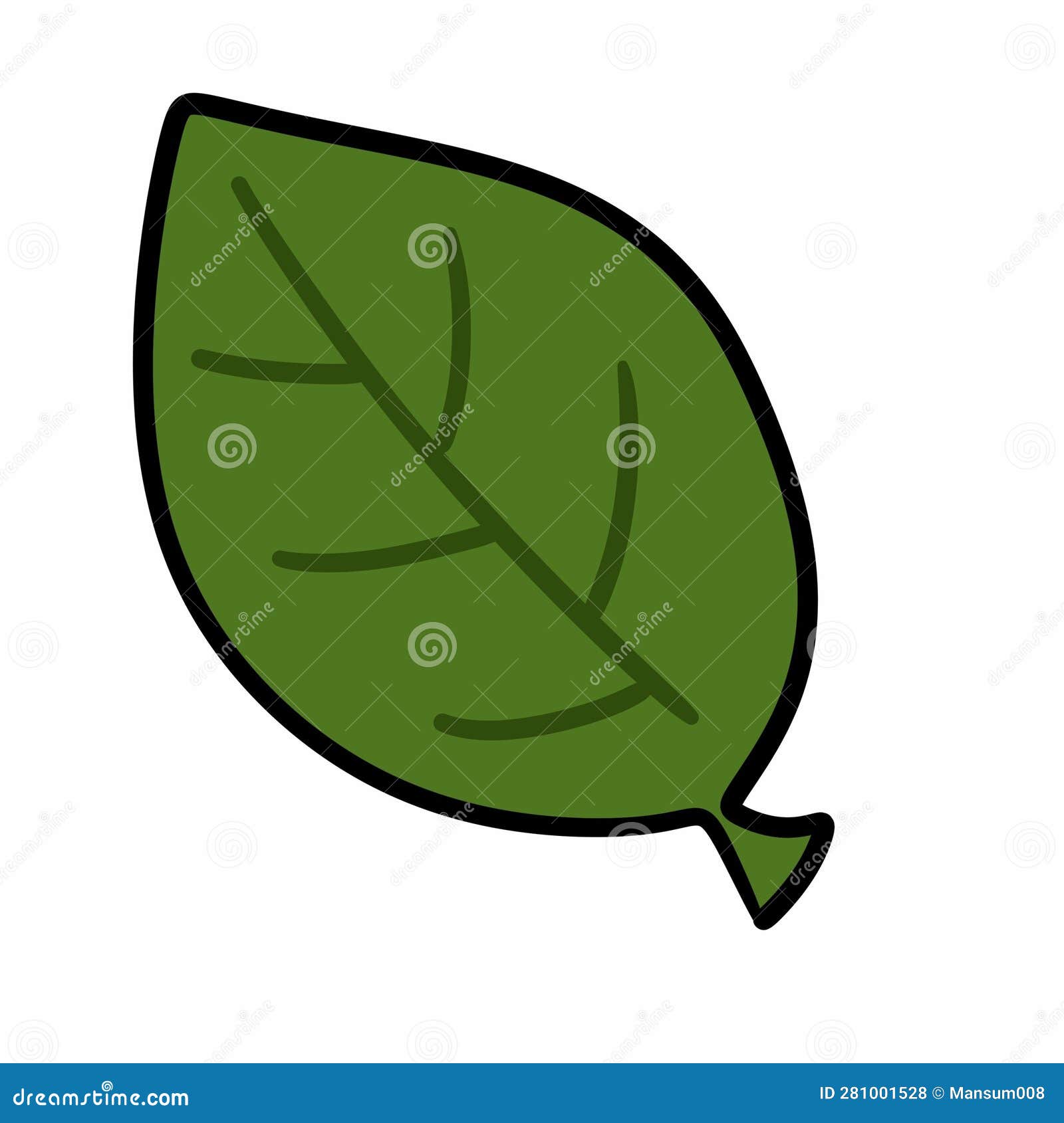 Leaf Cartoon on White Background Stock Illustration - Illustration of ...