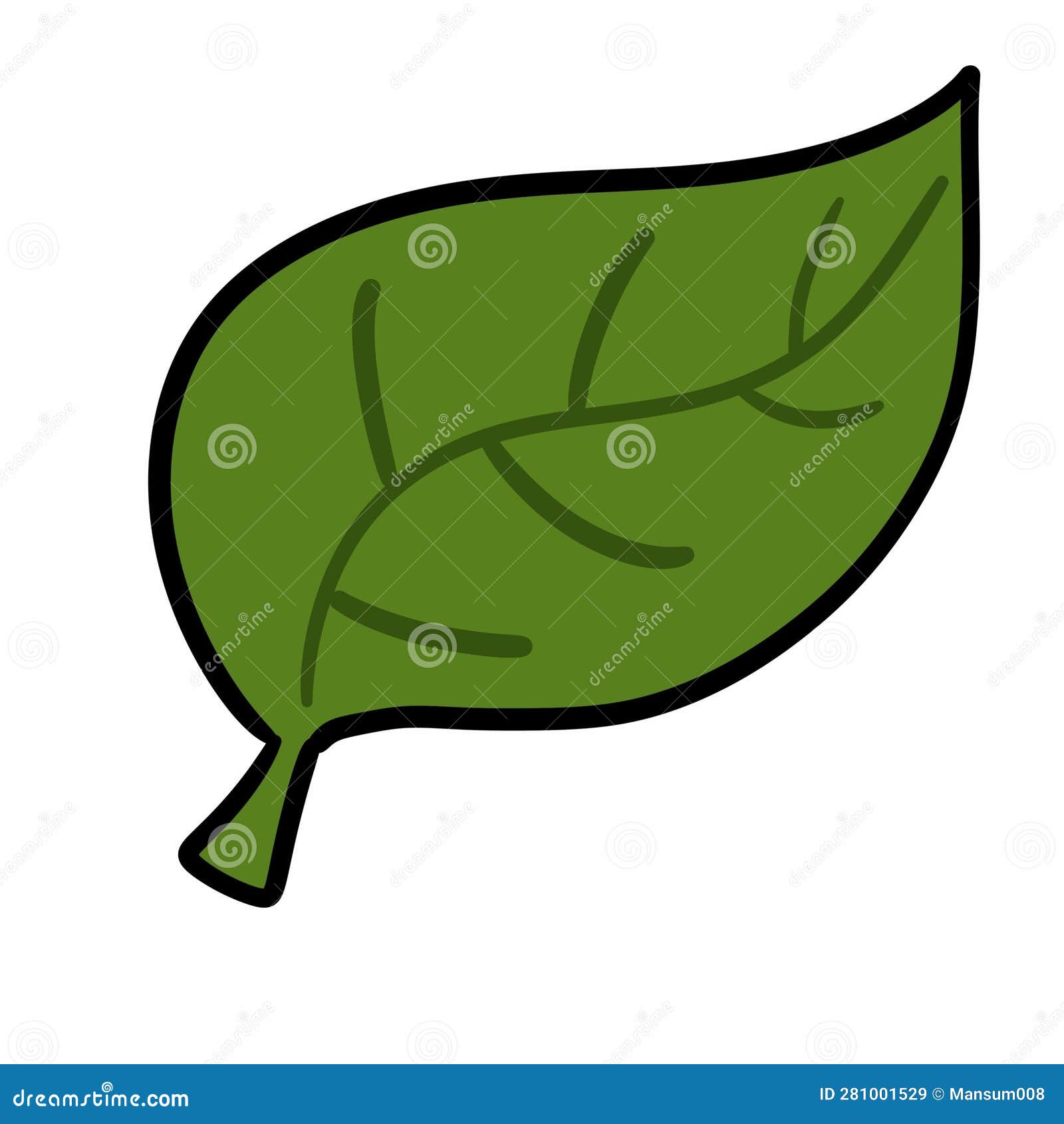 Leaf Cartoon on White Background Stock Illustration - Illustration of ...