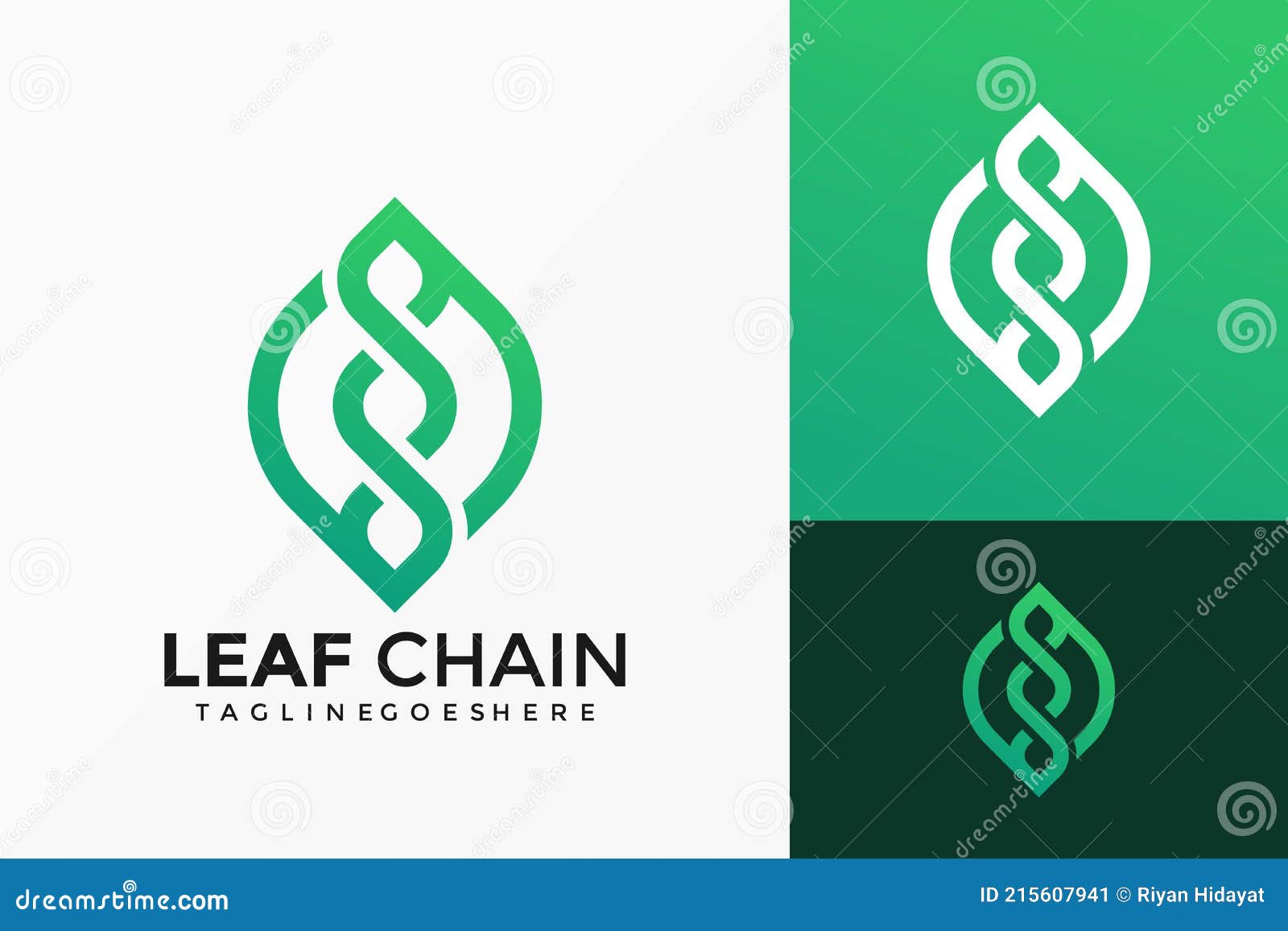 Leaf Chain Brand Identity Logo Vector Design. Abstract Emblem, Designs ...
