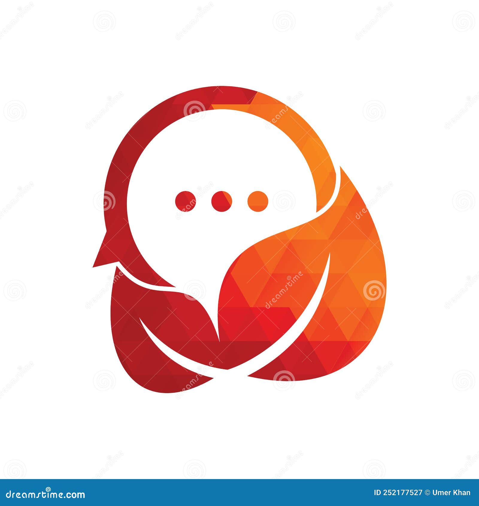 Leaf Chat Logo Design Vector. Nature Leaf Chat Logo Stock Vector ...