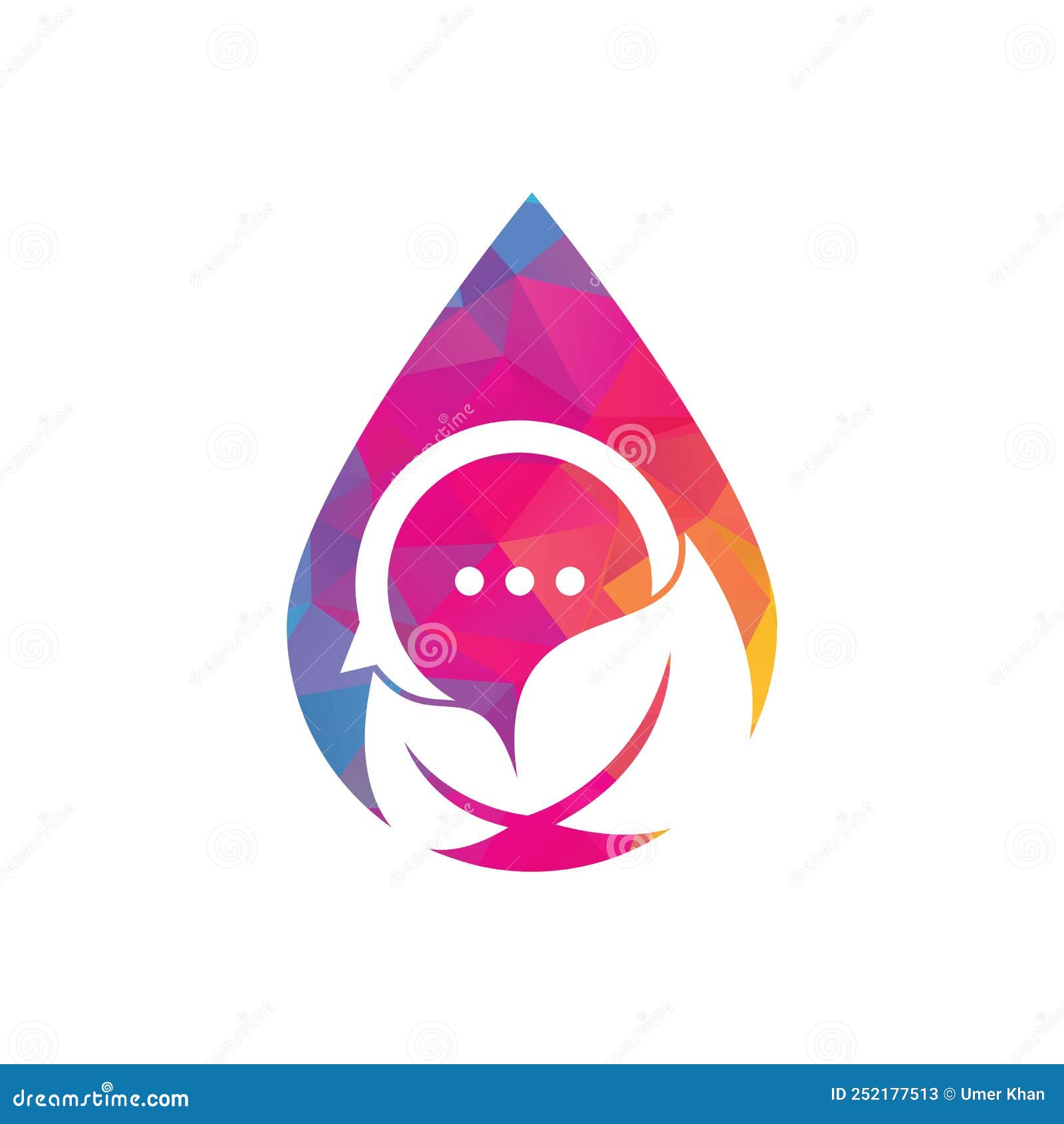 Leaf Chat Logo Design Vector. Nature Leaf Chat Logo Stock Vector ...