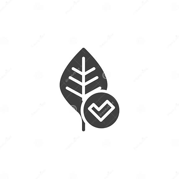 Leaf with a Checkmark Vector Icon Stock Vector - Illustration of mark ...