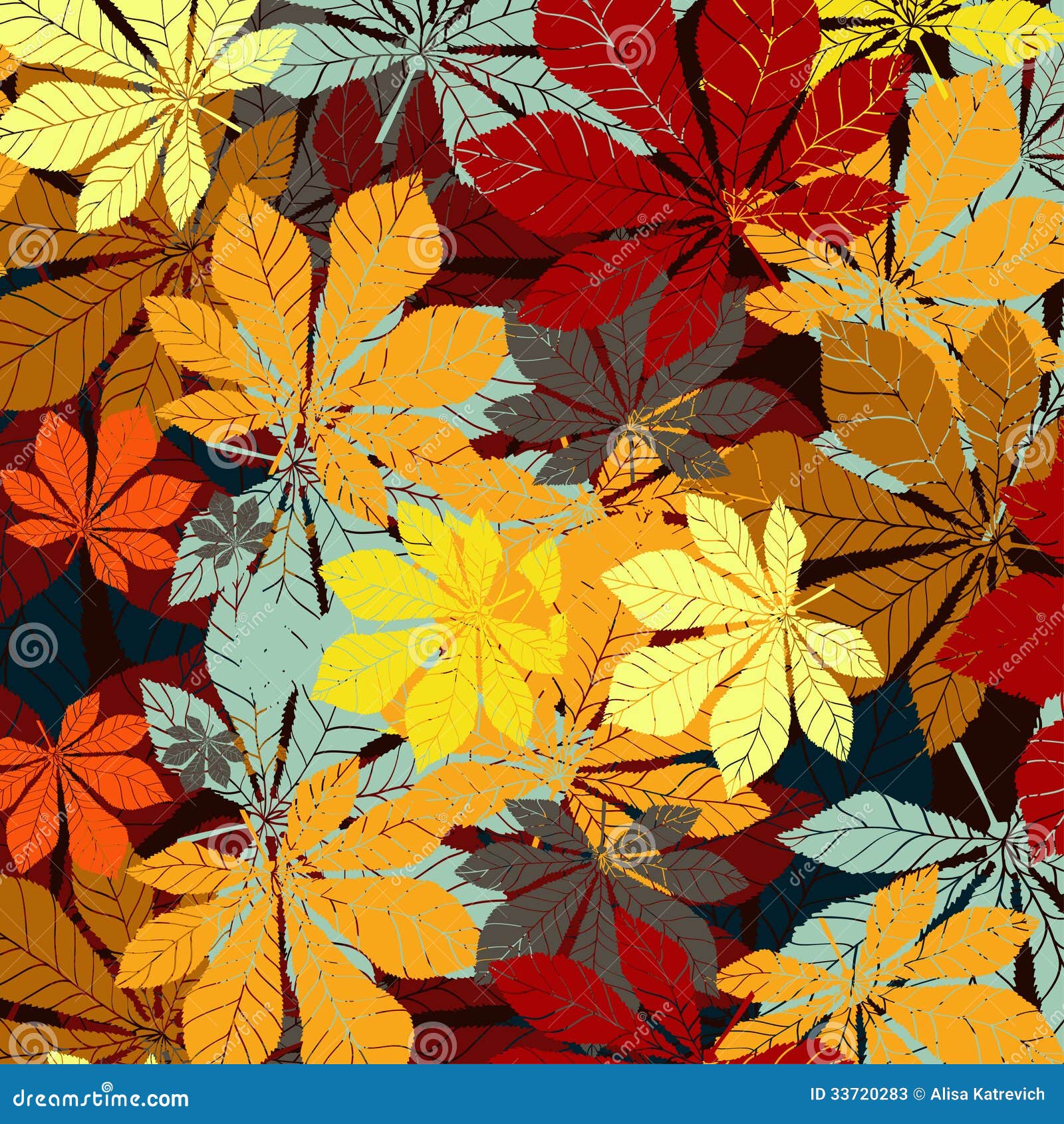 Leaf Chestnut Pattern - Vector Silhouette Stock Vector - Illustration ...