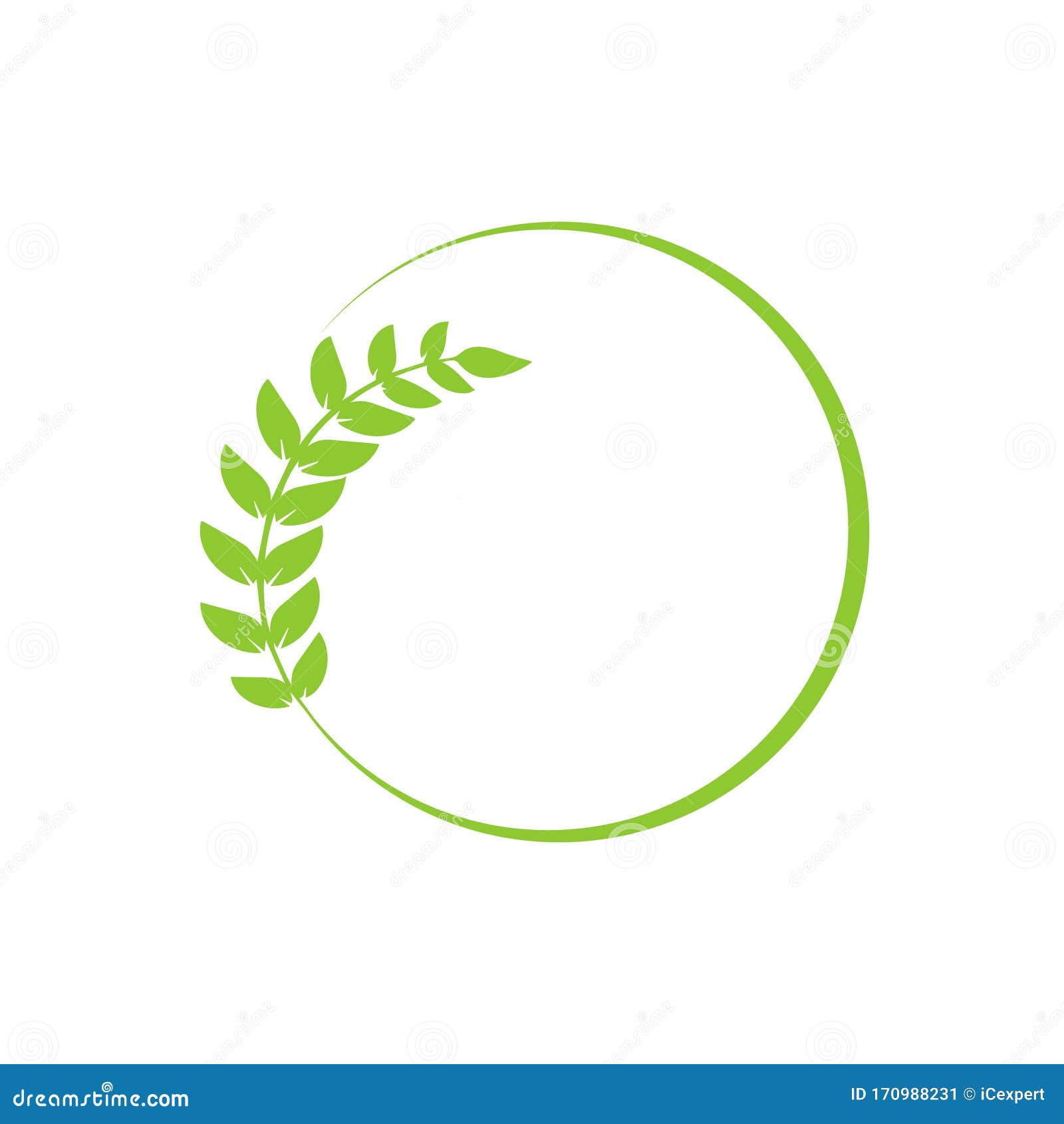 Leaf in the Circle. Vector Illustration Stock Vector - Illustration of ...