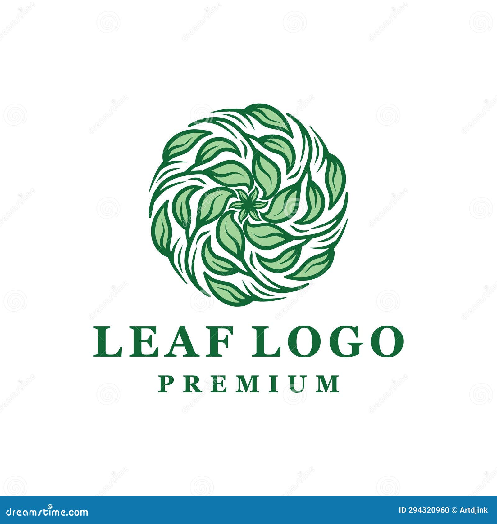 Leaf Circle Logo Design Vector Illustration Organic Symbol Emblem Stock ...