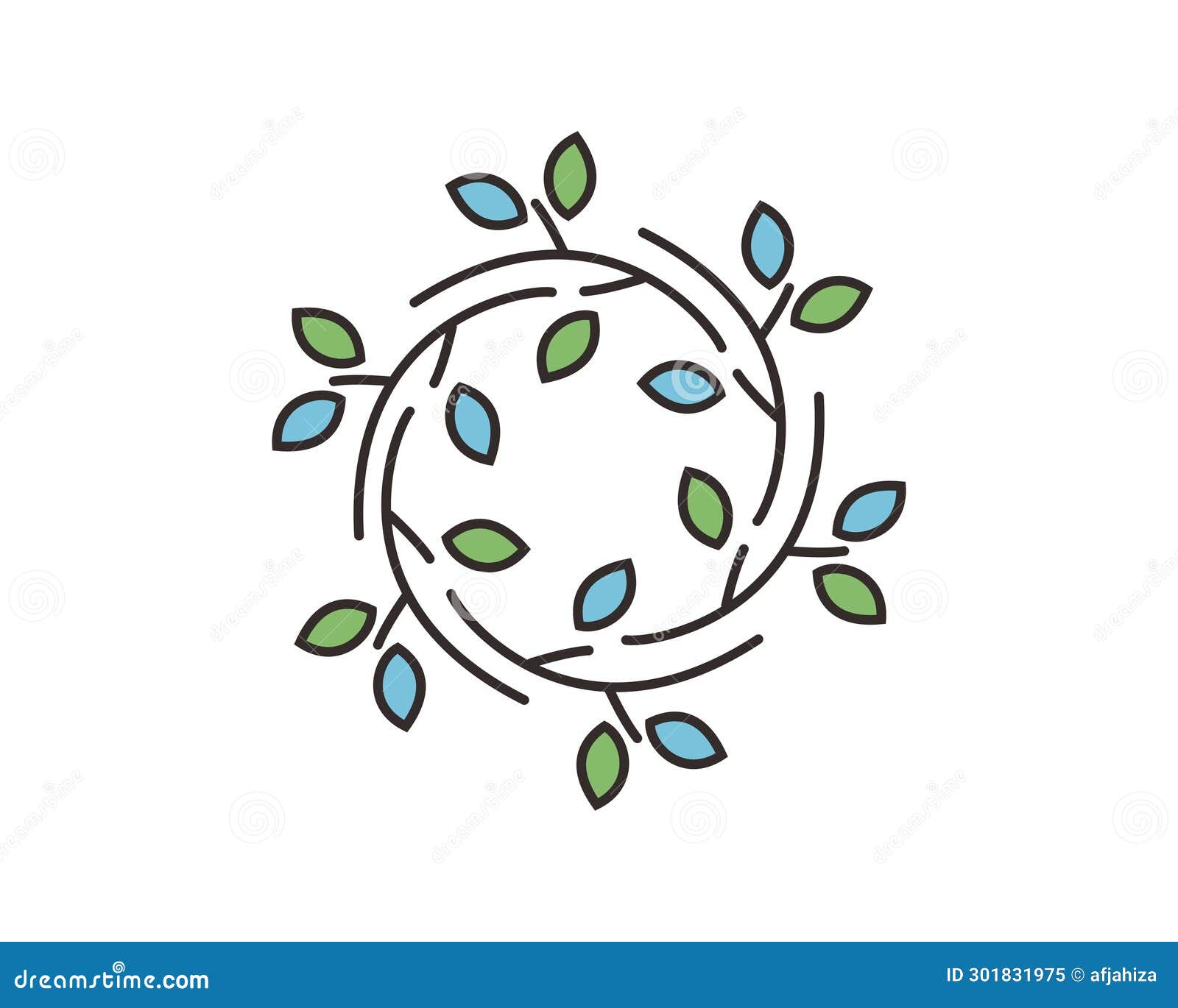 Leaf Circle Logo Icon Template Stock Vector - Illustration of text ...