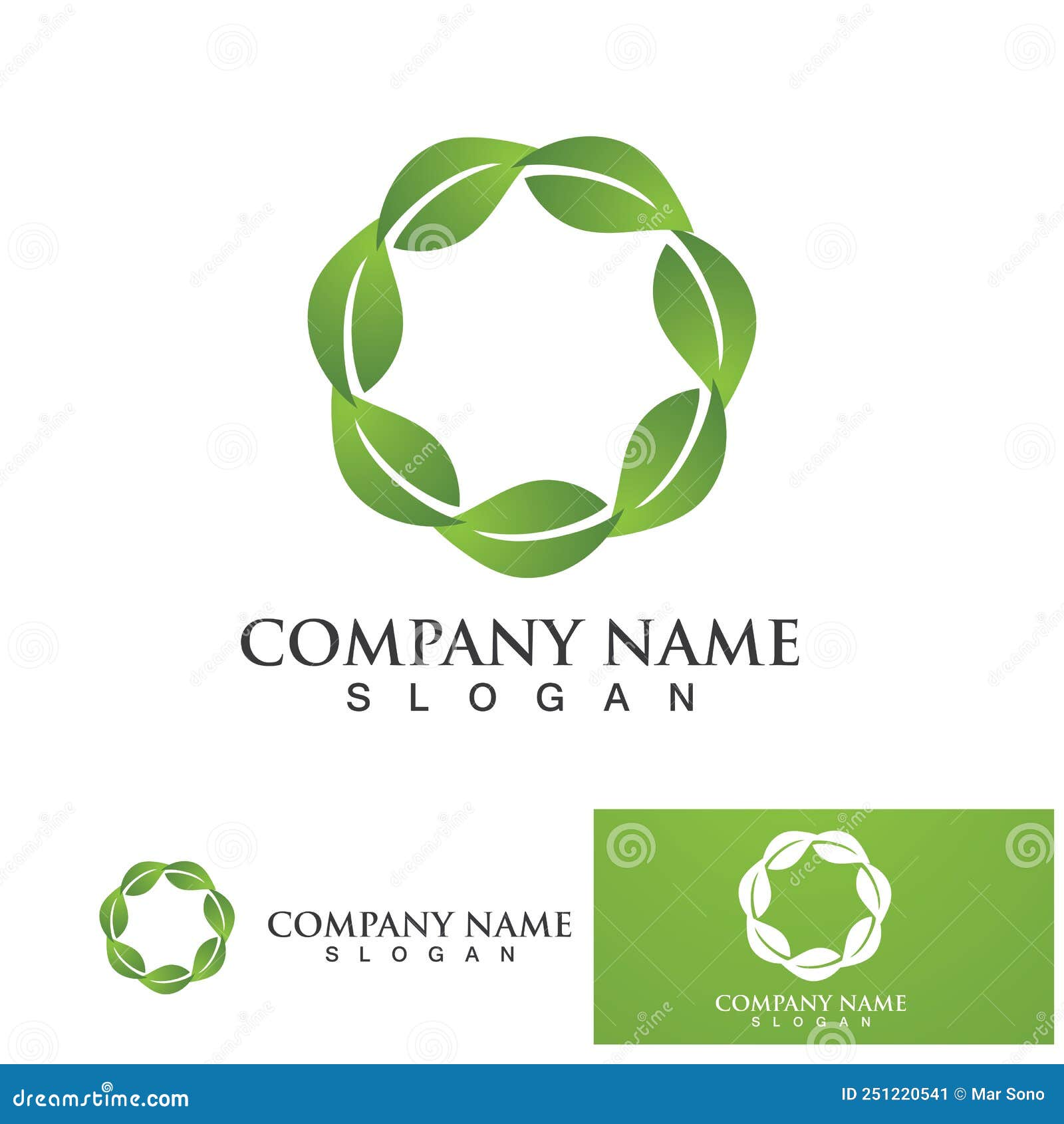Leaf Circle Nature Green Logo Vector Icon Design Template Stock Vector ...