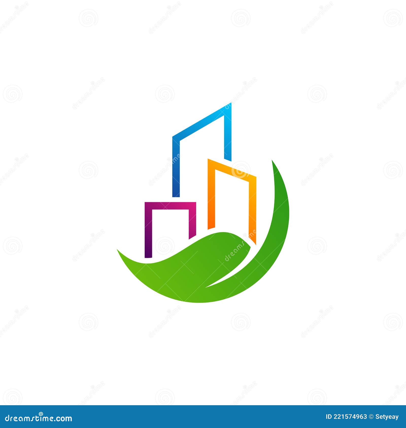 Leaf City Logo Vector Template, Creative Building Logo Design Concepts ...