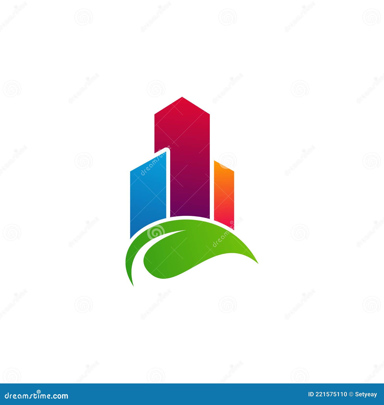 Leaf City Logo Vector Template, Creative Building Logo Design Concepts ...