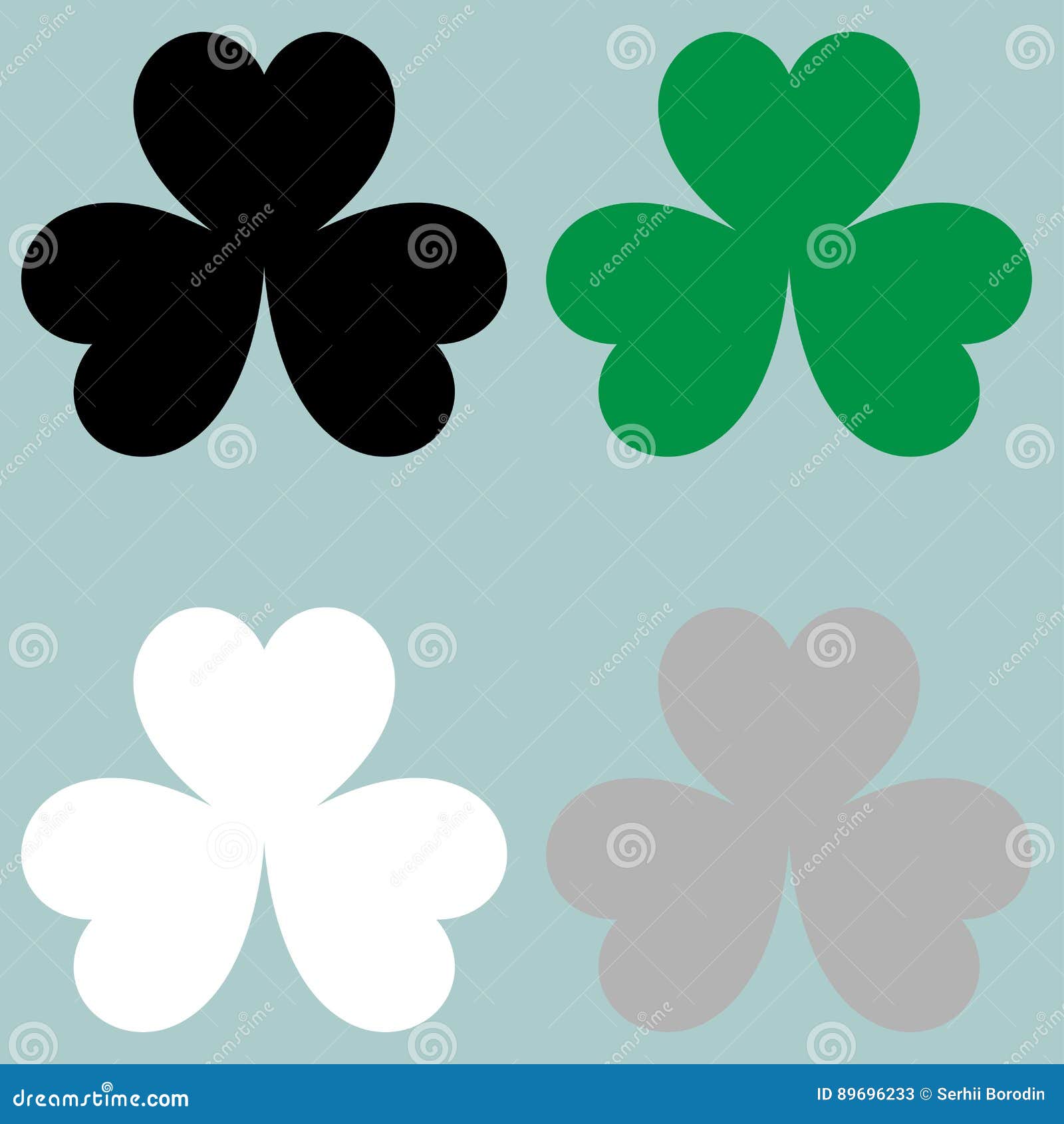 The Leaf Clover Trefoil Icon. Stock Vector - Illustration of icon ...