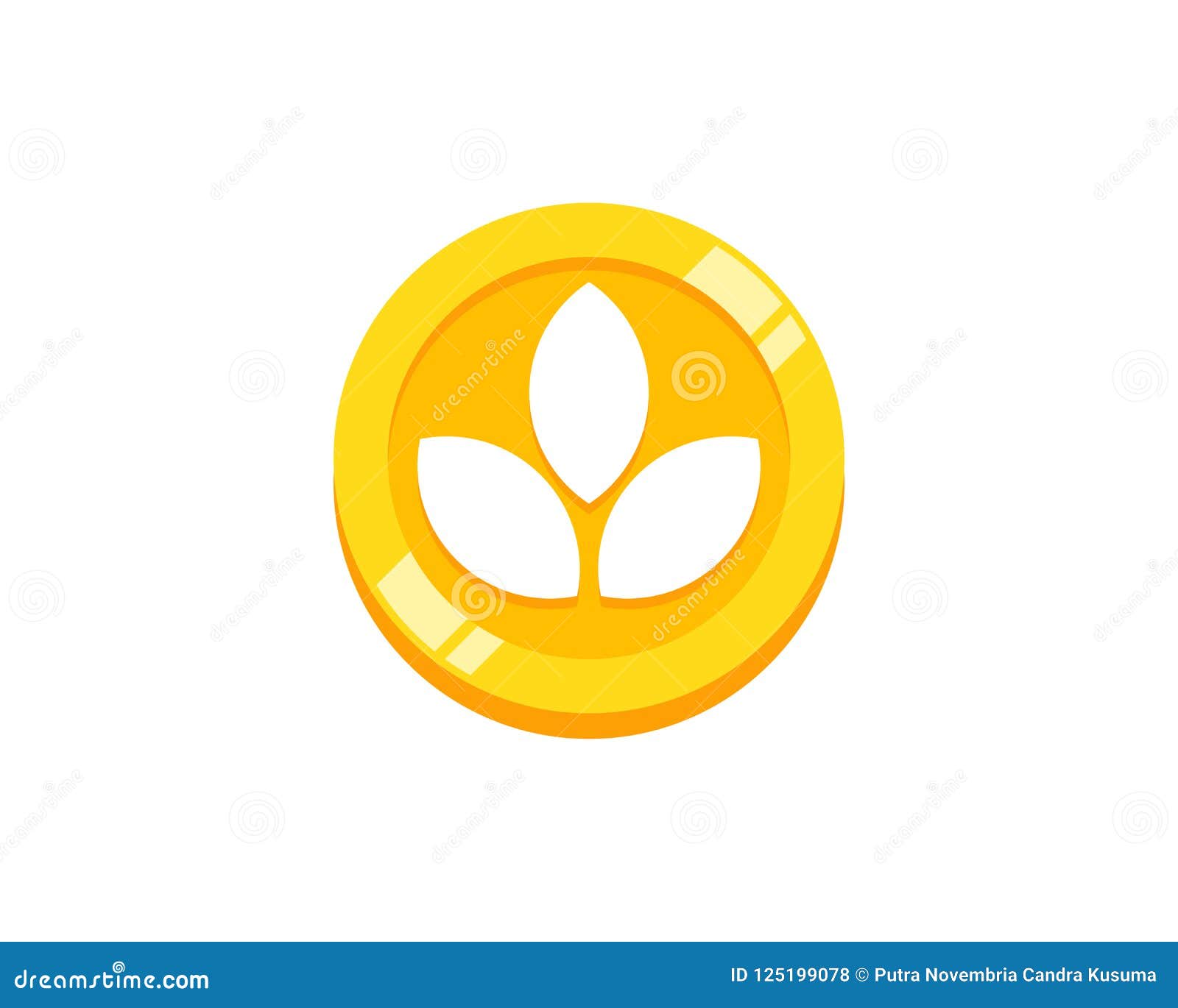 Leaf Coin Logo Icon Design stock vector. Illustration of finance ...