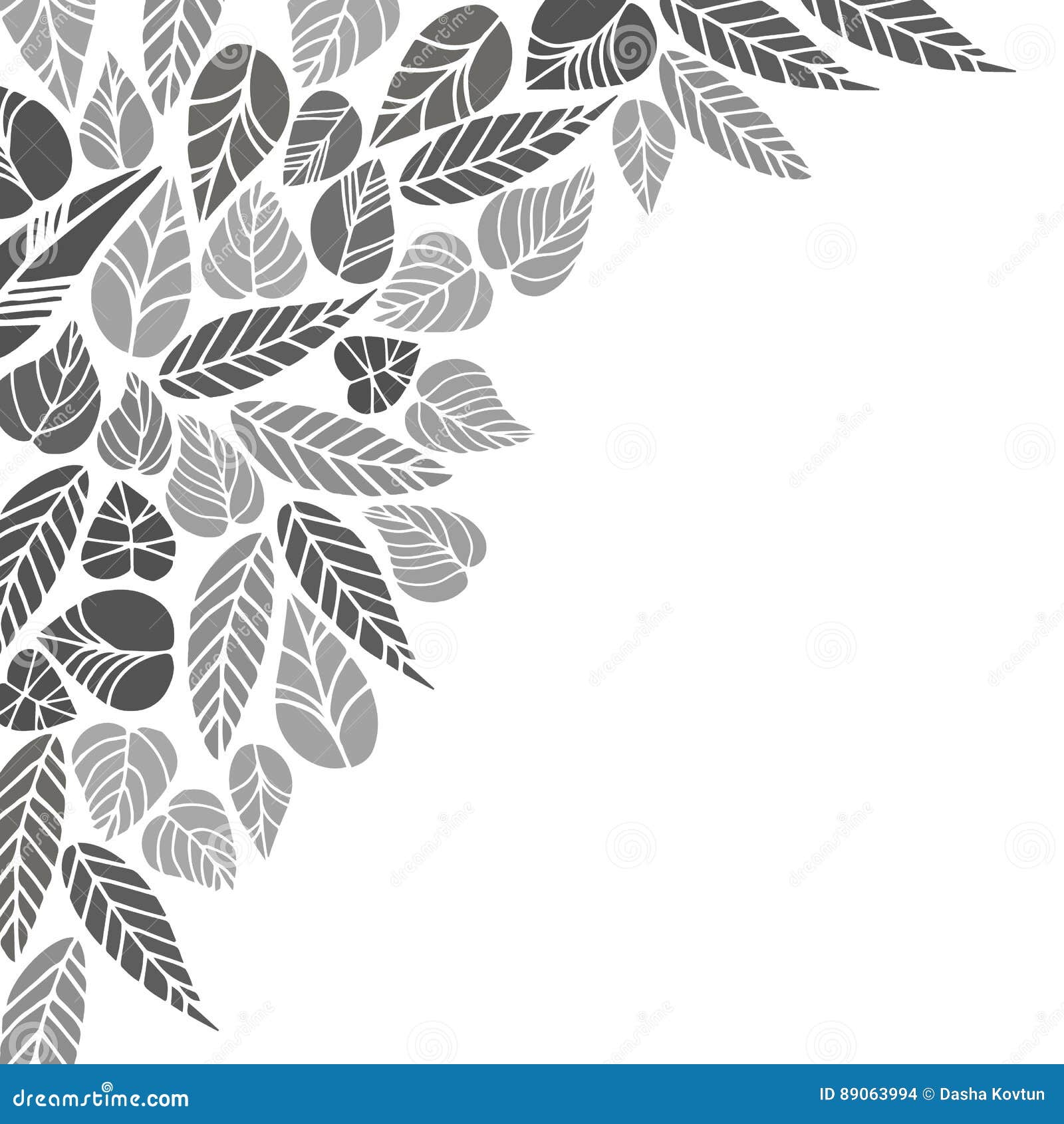 Leaf Collection - Vector. Leaves Gray Silhouettes Stock Vector ...