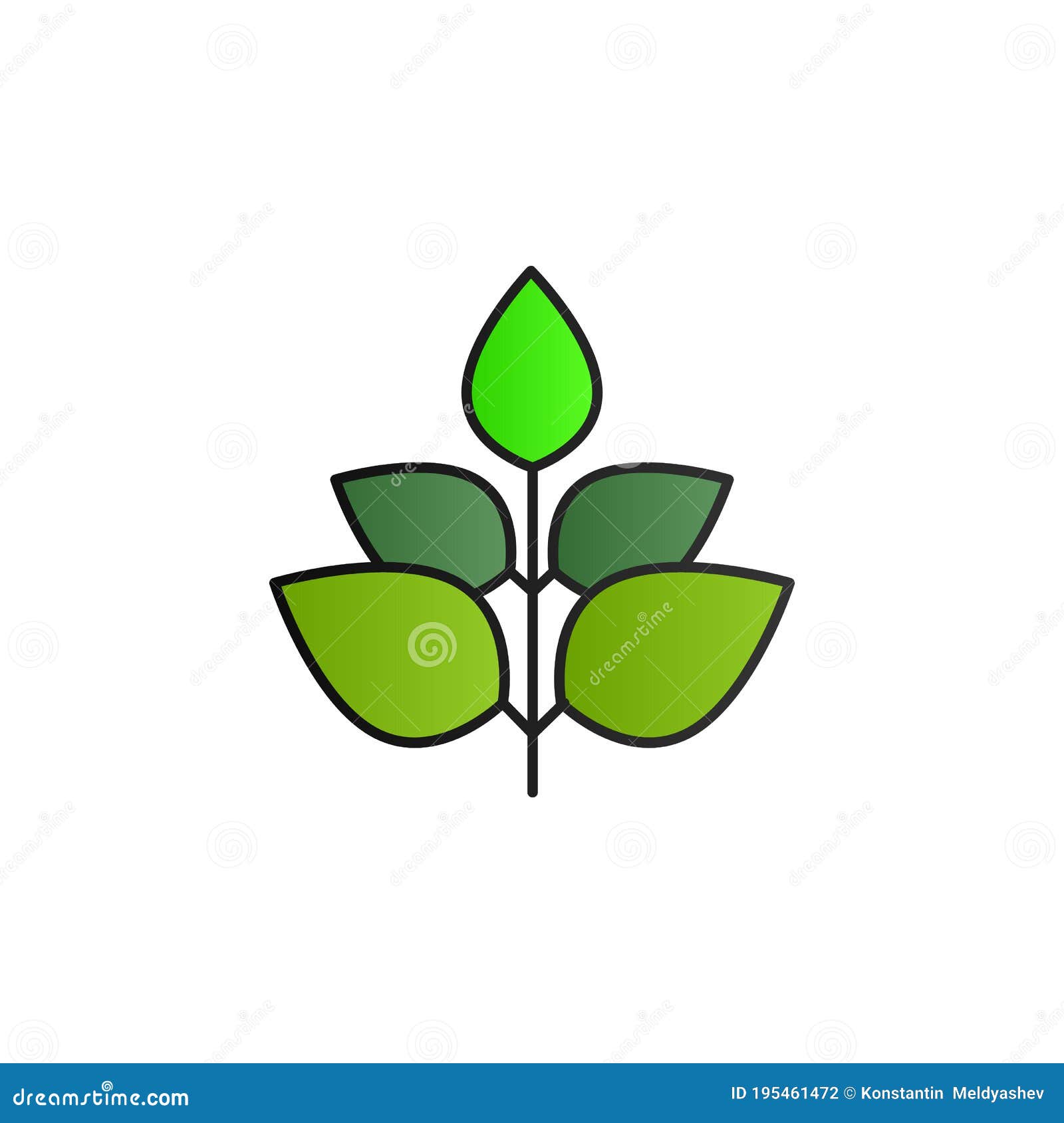 Leaf Color Gradient Vector Icon Stock Illustration - Illustration of ...