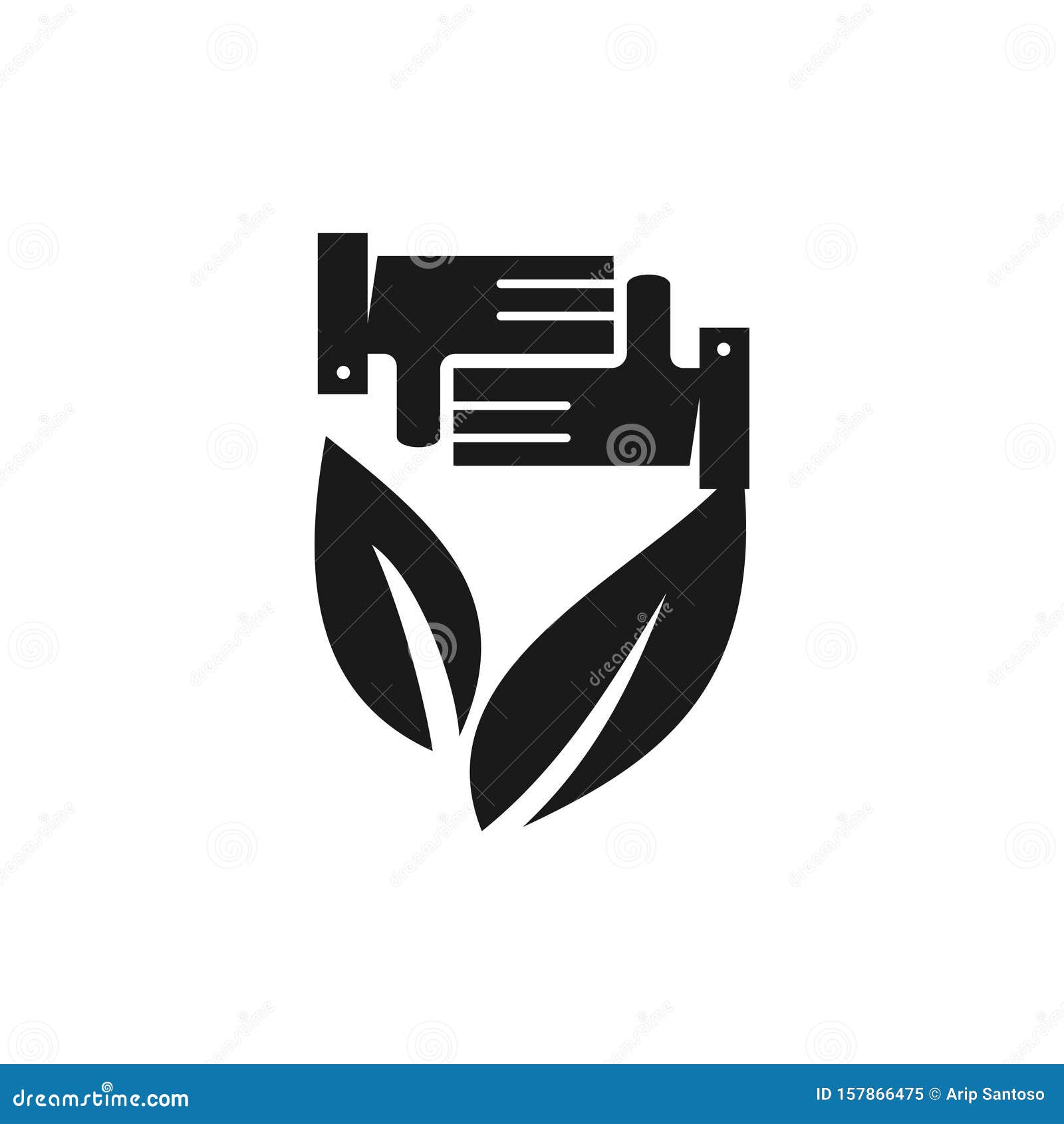 Leaf Commitment Teamwork Together Black Logo Stock Vector ...