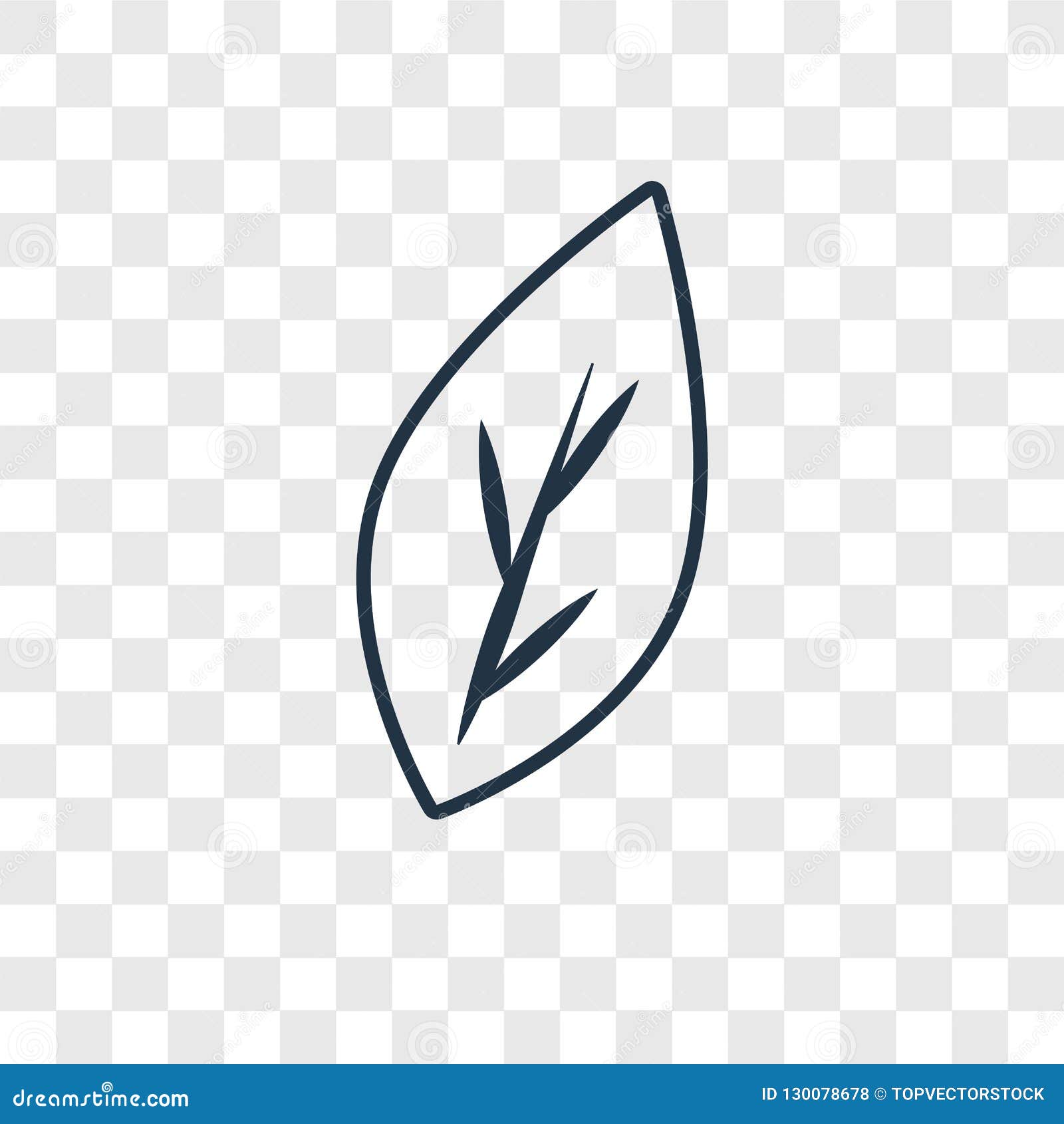 Leaf Concept Vector Linear Icon Isolated on Transparent Background ...