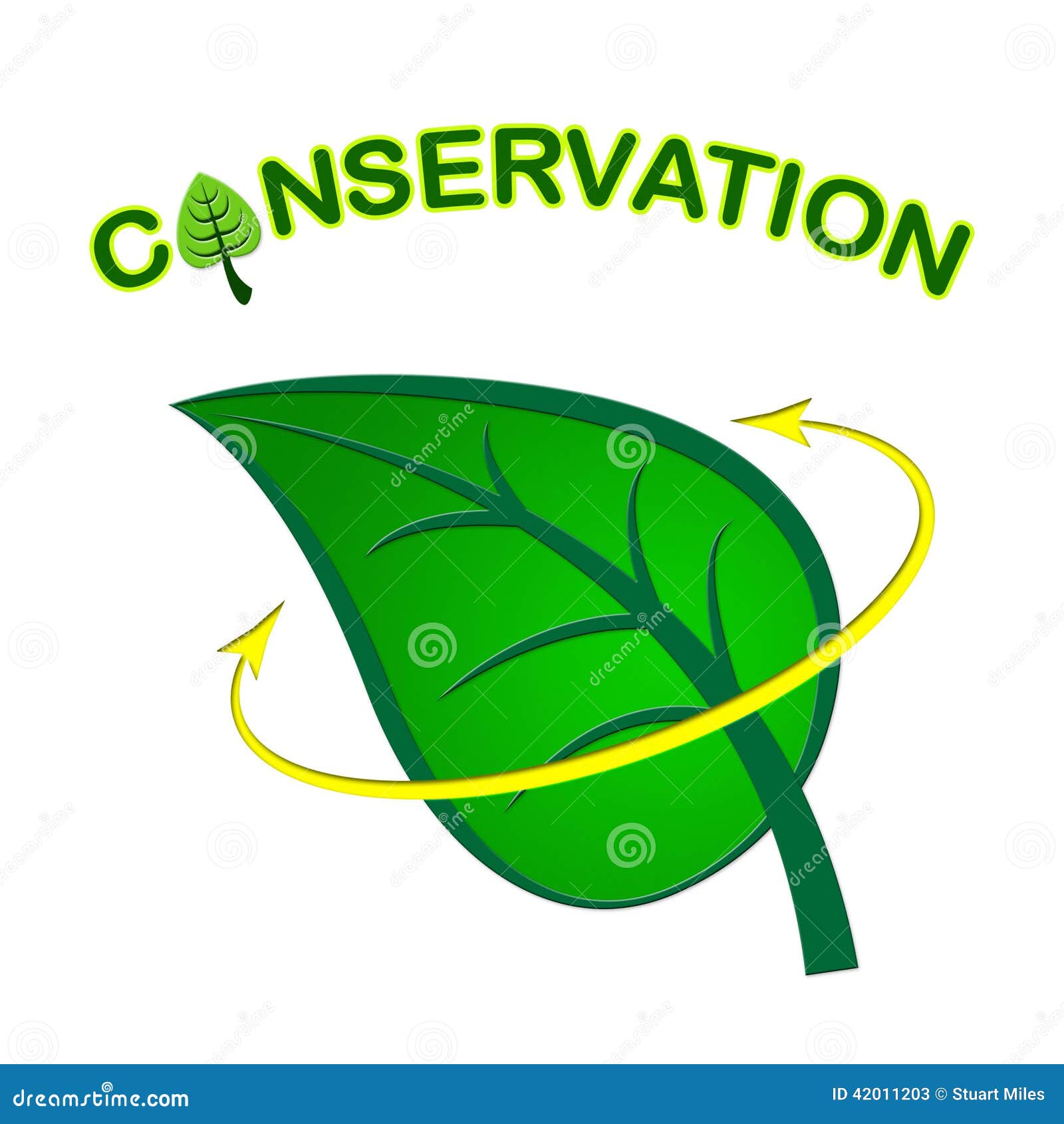 Leaf Conservation Represents Go Green and Conserving Stock Illustration ...