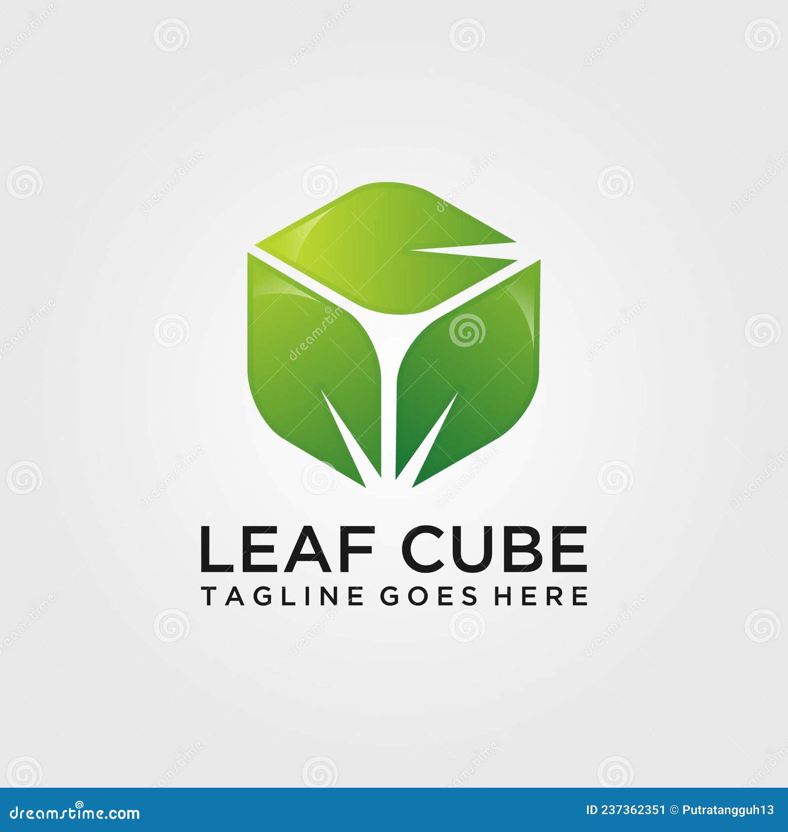 Leaf cube logo design stock vector. Illustration of modern - 237362351