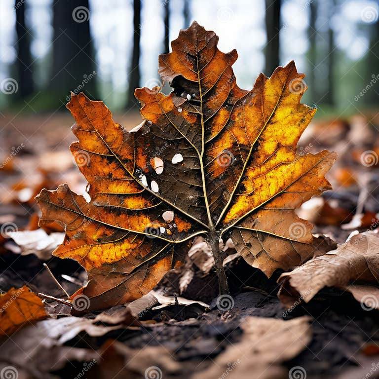 Leaf Decomposition the Breakdown and Decay of Ash Tren Stock Image ...