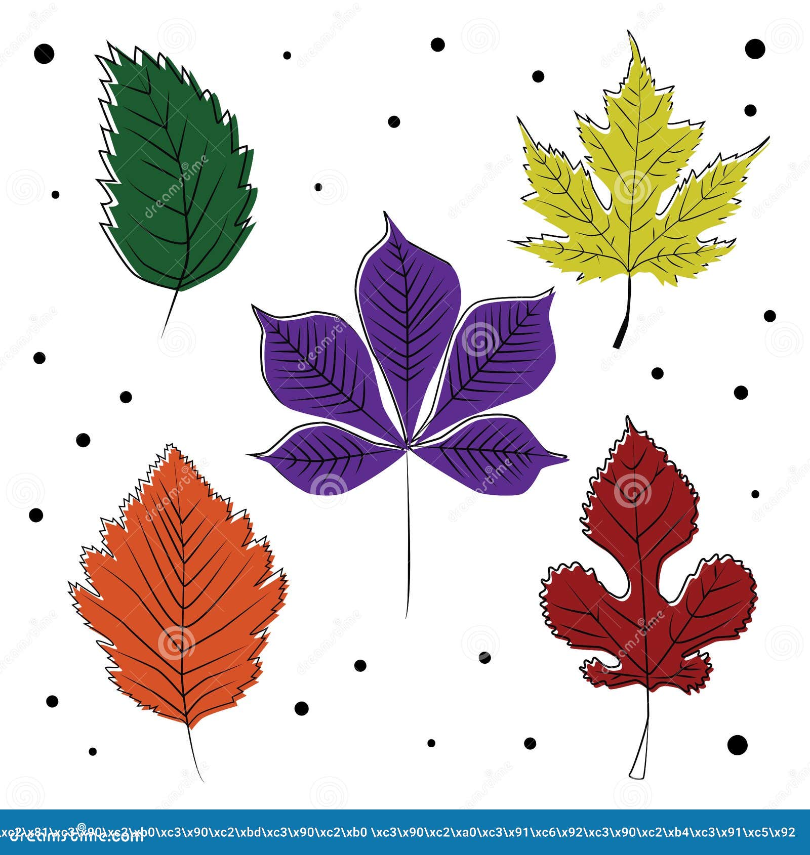 Leaf Design Element Hand Drawn Illustration Stock Vector - Illustration ...