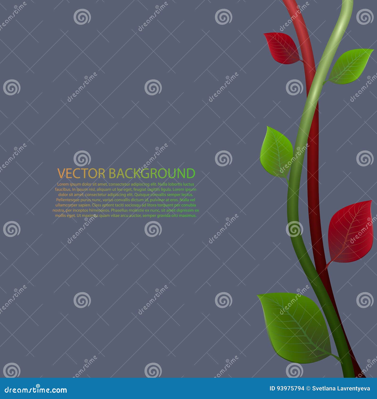 Leaf Design Element Vector. a Tree Branch with Leaves Stock Vector ...