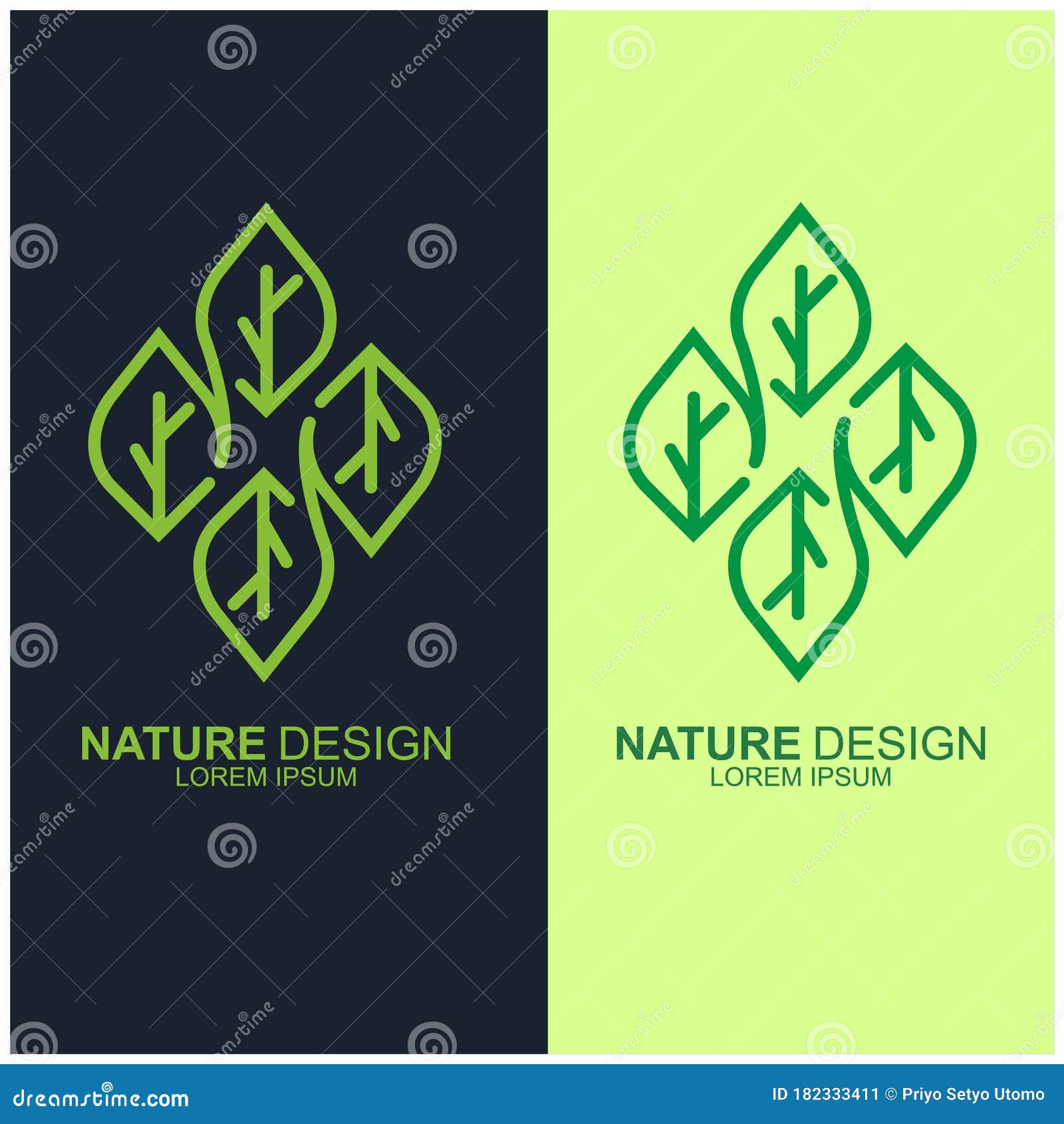 Leaf design logo Template stock vector. Illustration of organic - 182333411