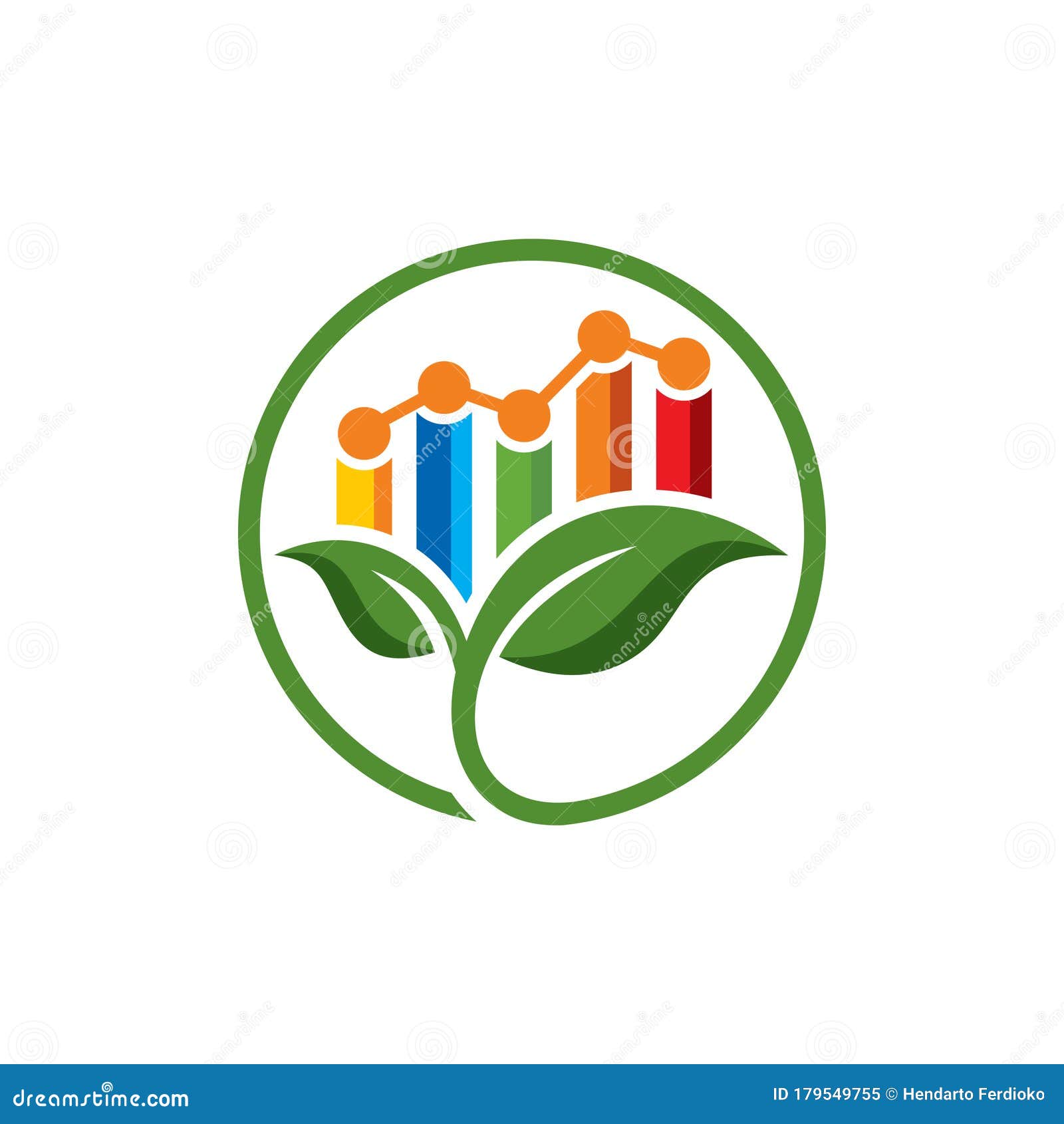 Leaf Diagram Graph Vector Logo Design Stock Vector - Illustration of ...