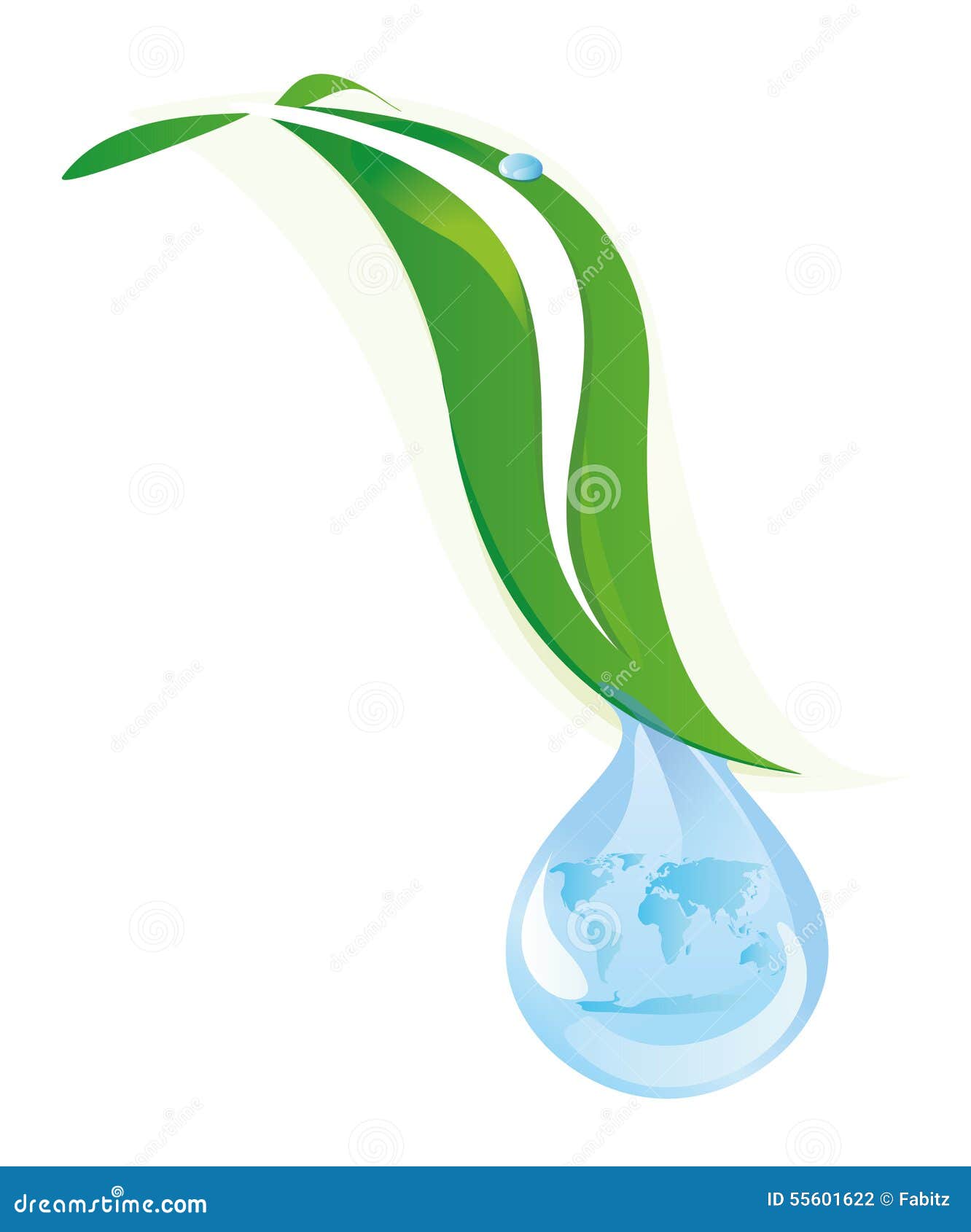 Leaf with drop stock vector. Illustration of raindrop - 55601622